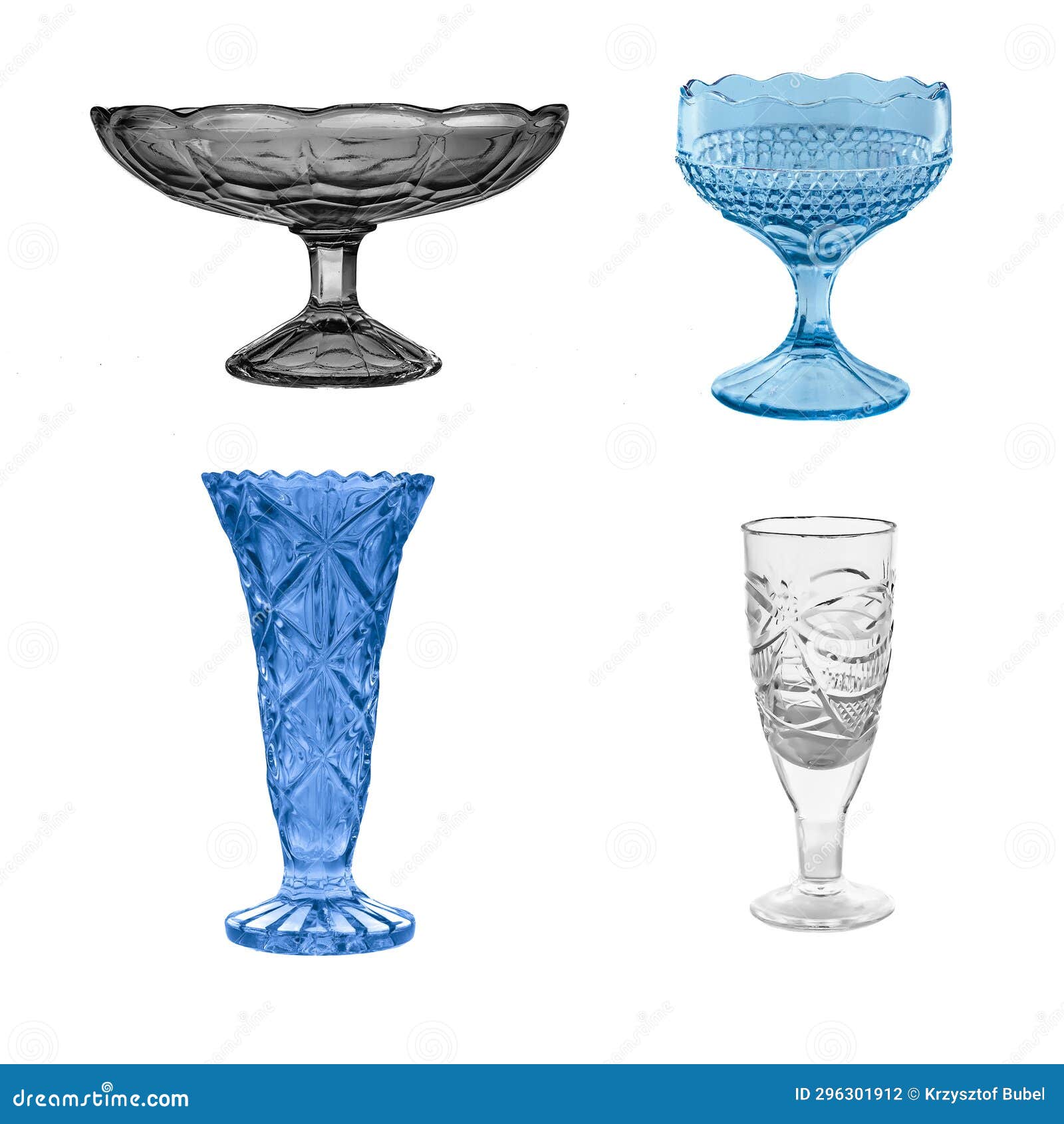 Crystal Tableware on White Isolated Background Stock Photo - Image of ...