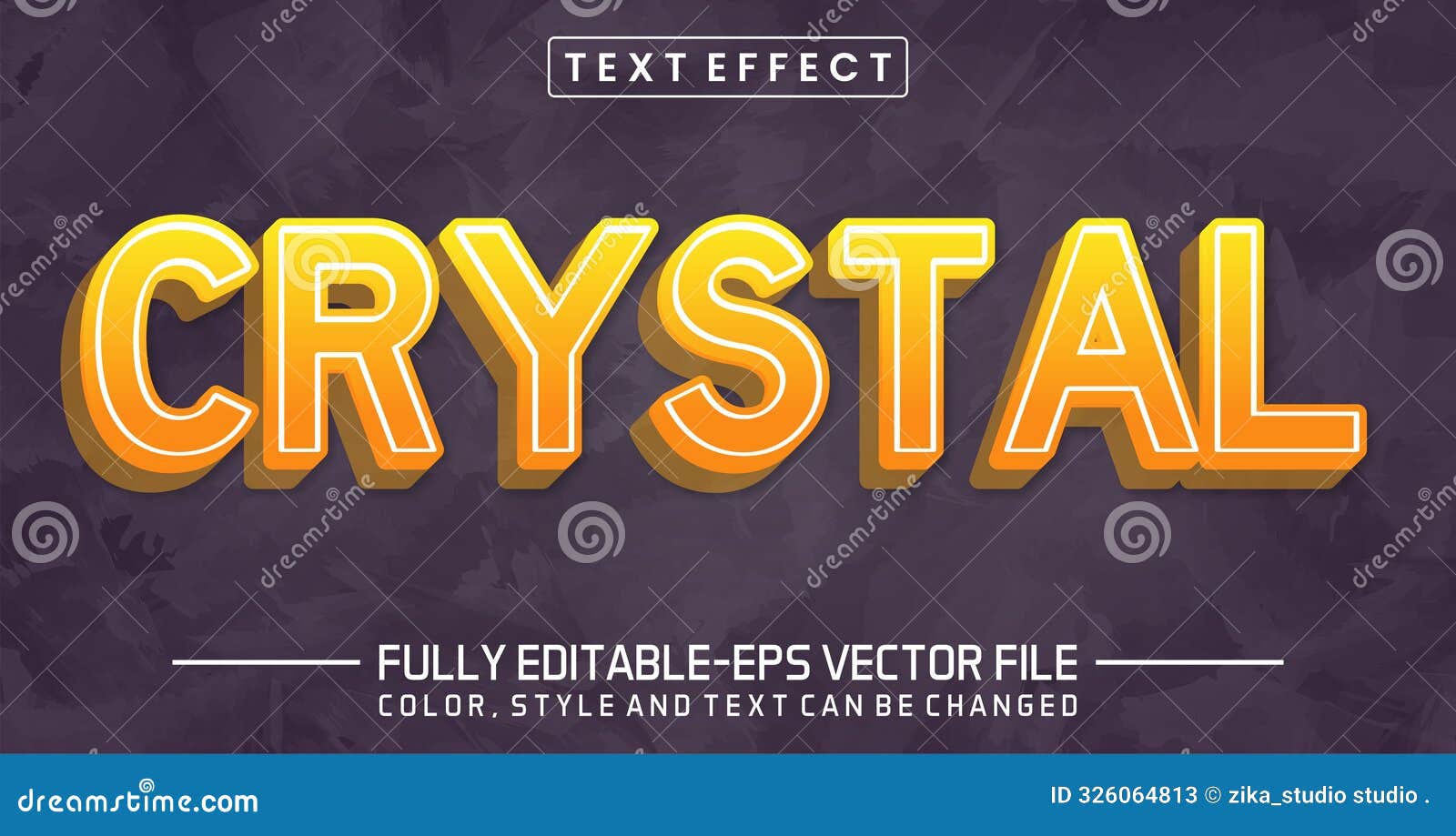 Crystal Text Editable Style Effect Stock Vector - Illustration of ...