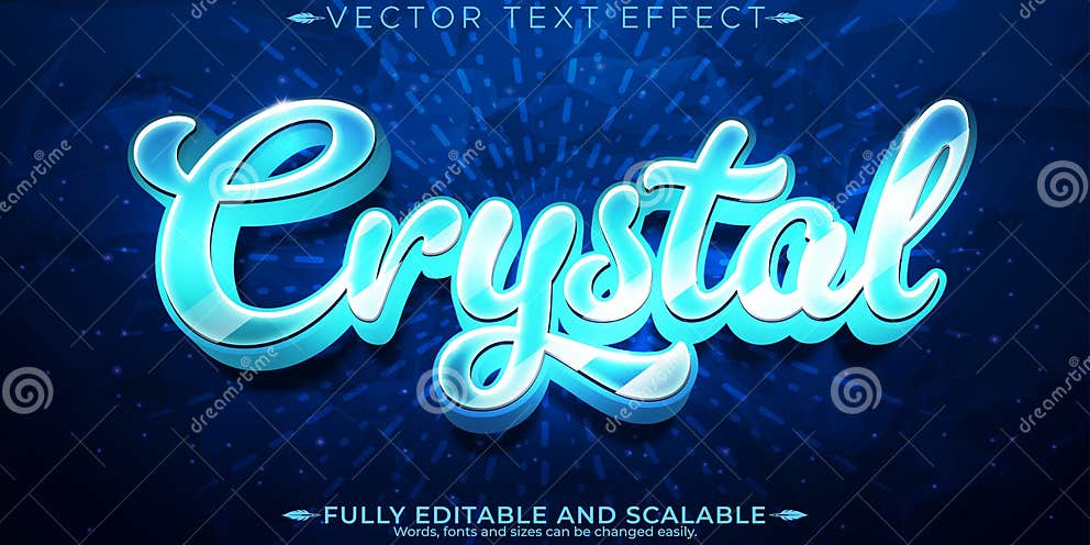 Crystal Text Effect, Editable Diamond and Glory Text Style Stock Vector ...