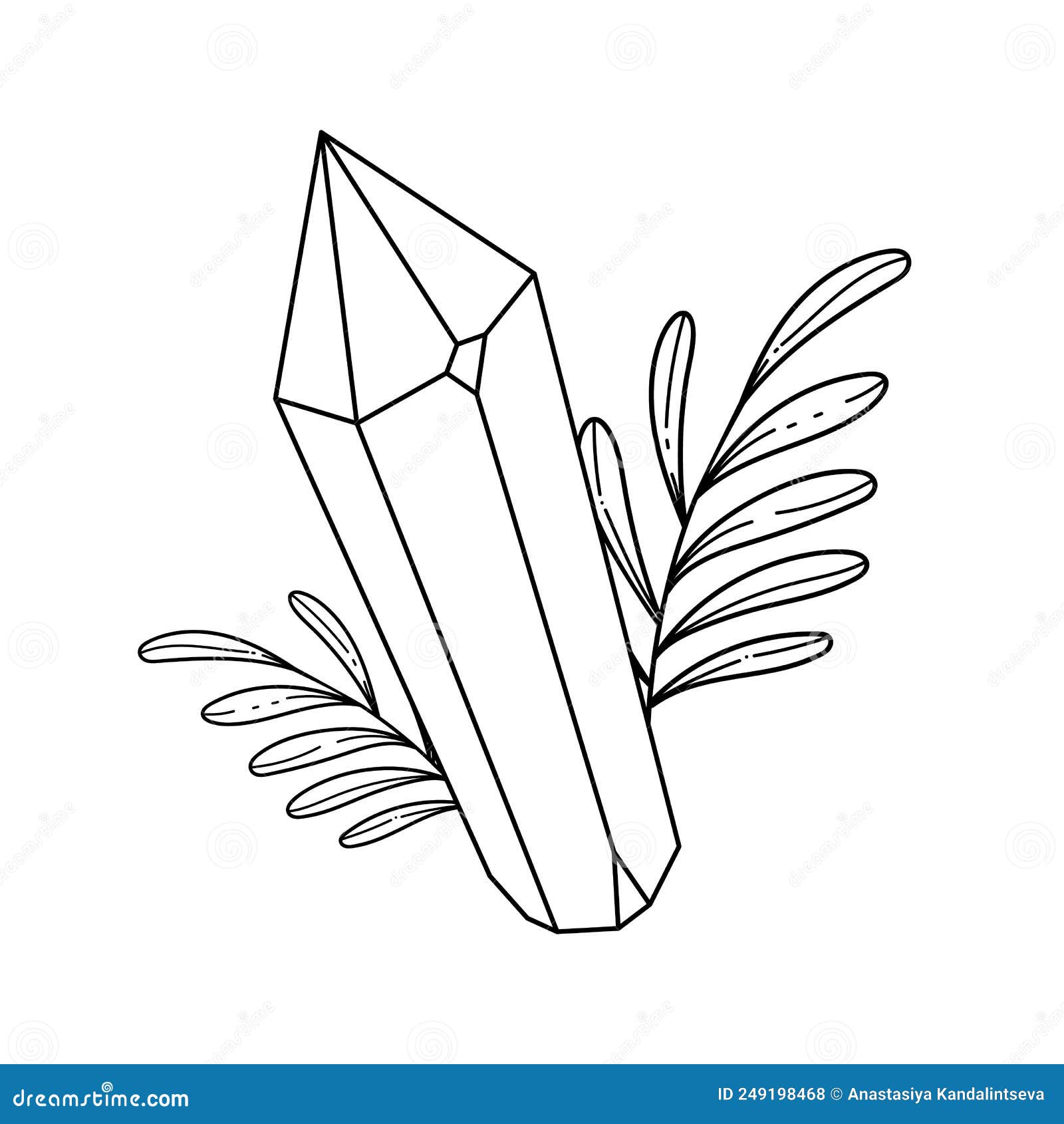 Crystal Thin Line. Simple Magical Crystal Black Contour Symbol. Witchy ...