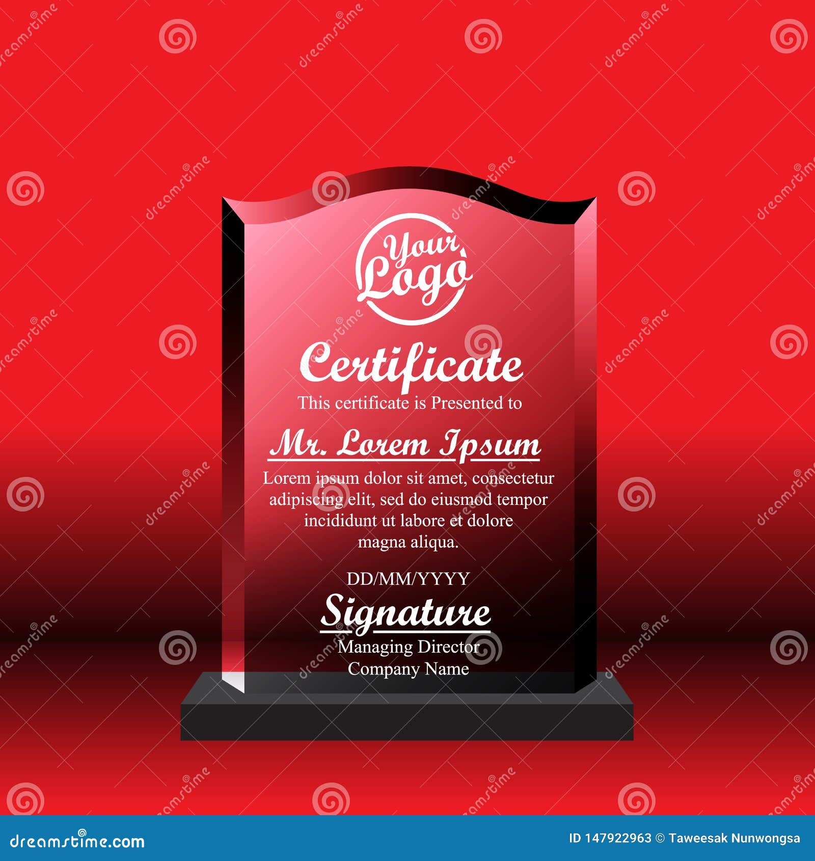 Trophy Certificate And Star Icon As Prize At Ceremonial Award With ...