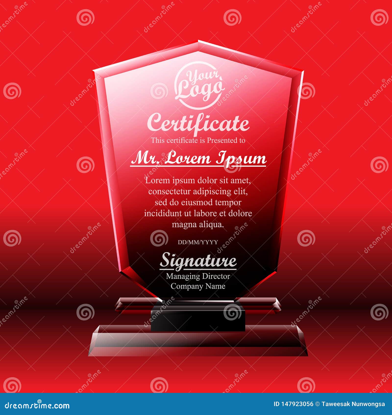 Trophy Certificate And Star Icon As Prize At Ceremonial Award With ...