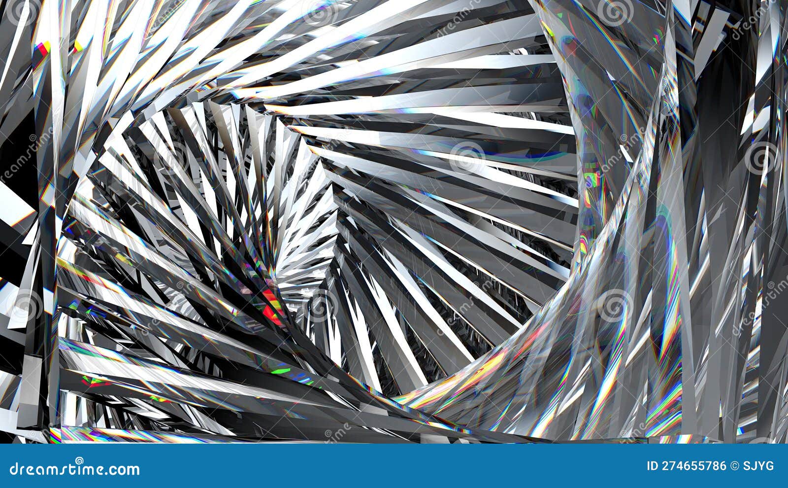 Crystal Twisted Tunnel Diffuse Reflection Abstract Elegant Modern 3d ...