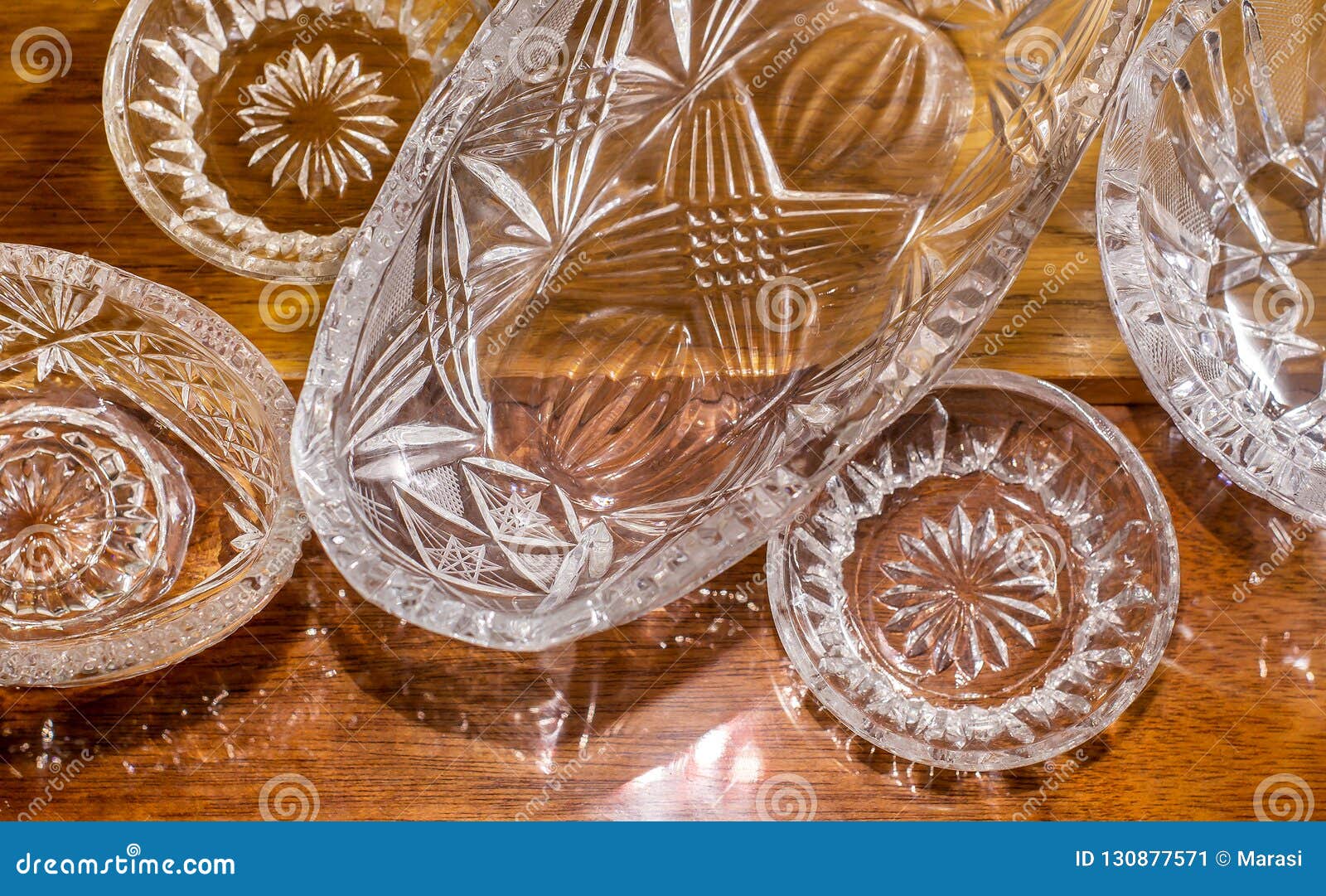 Crystal Vases with Different Patterns Top View Stock Image - Image of ...