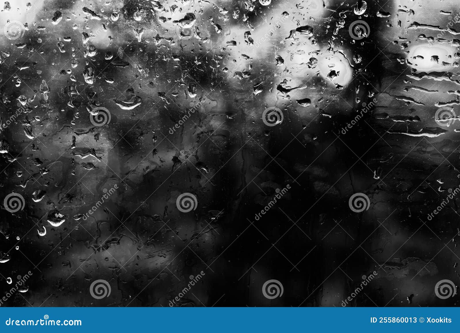 Crystal Water Drops on Monochromatic Glass Surface with Shines Stock ...