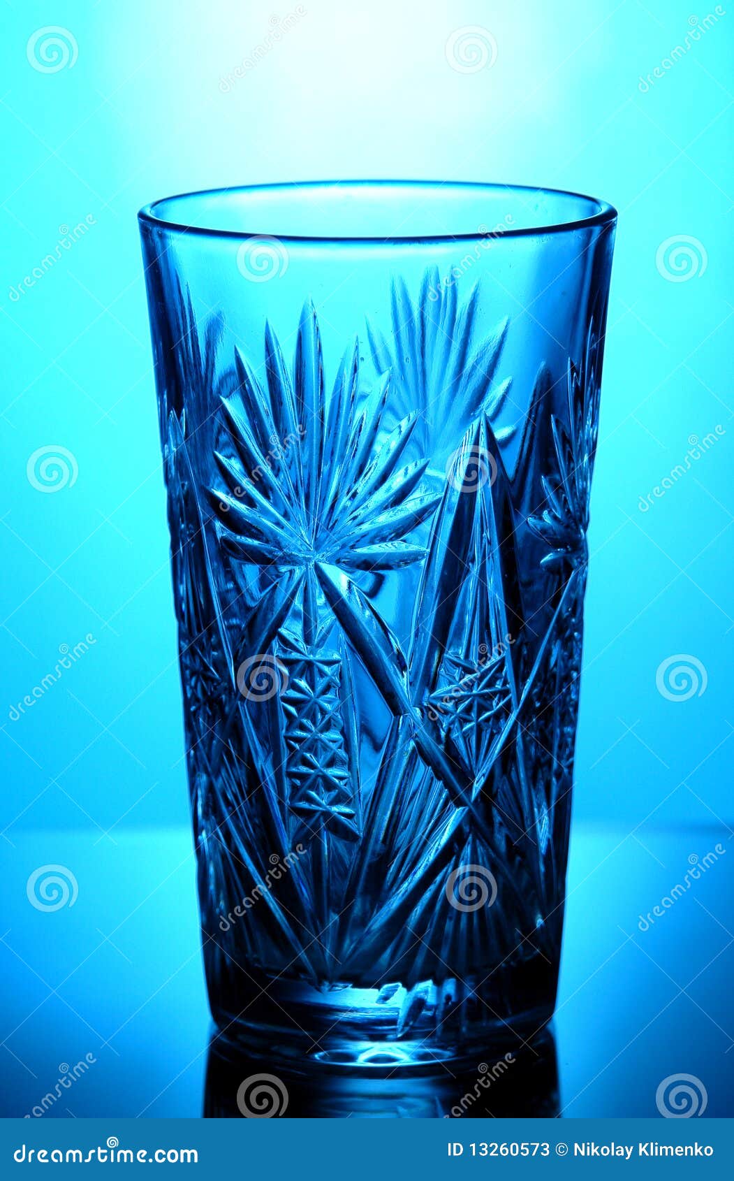 Crystal water glass stock image. Image of blue, object - 13260573