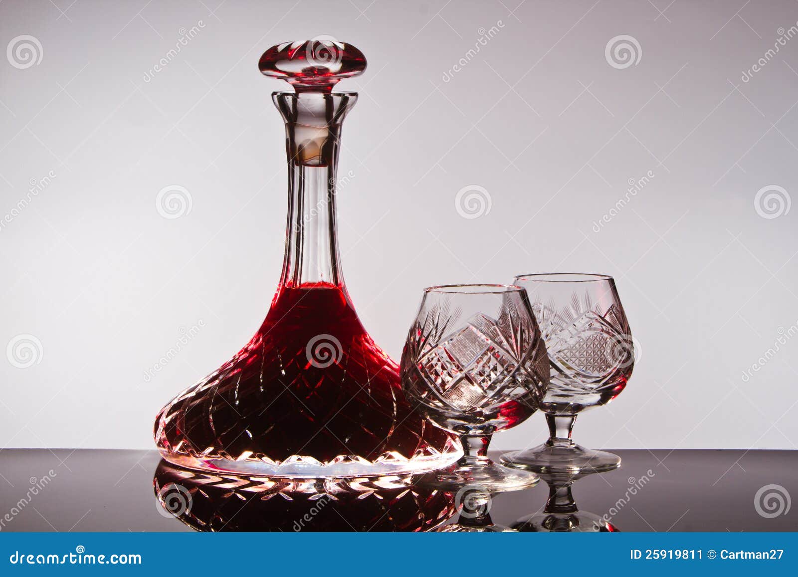 Crystal wine decanter stock image. Image of glasses, decanter - 25919811