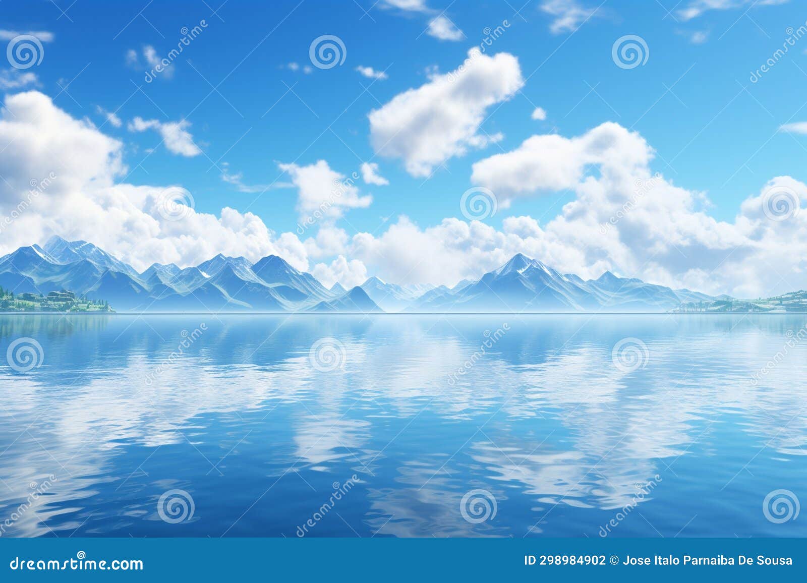 Crystalclear Lake Reflecting the Azure Sky and Flu Stock Photo - Image ...