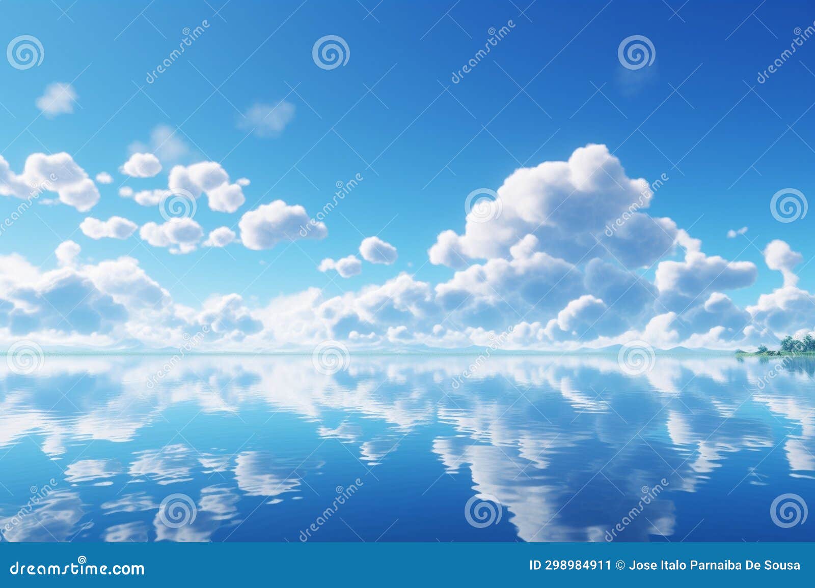 Crystalclear Lake Reflecting the Azure Sky and Flu Stock Image - Image ...