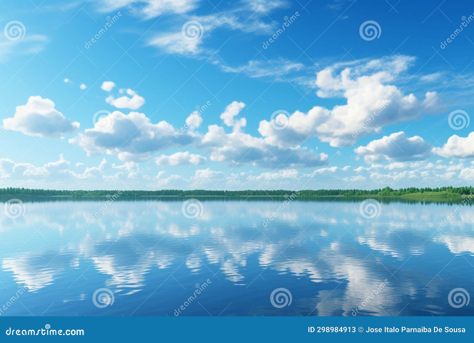 Crystalclear Lake Reflecting the Azure Sky and Flu Stock Image - Image ...