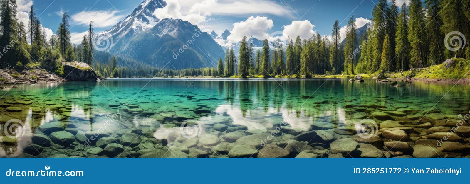 Crystalclear Lake Reflecting a Stunning Mountain Backdrop Stock ...