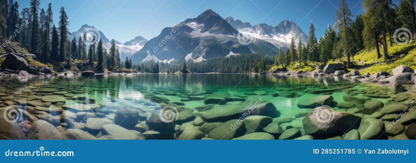 Crystalclear Lake Reflecting A Stunning Mountain Backdrop Stock Image ...