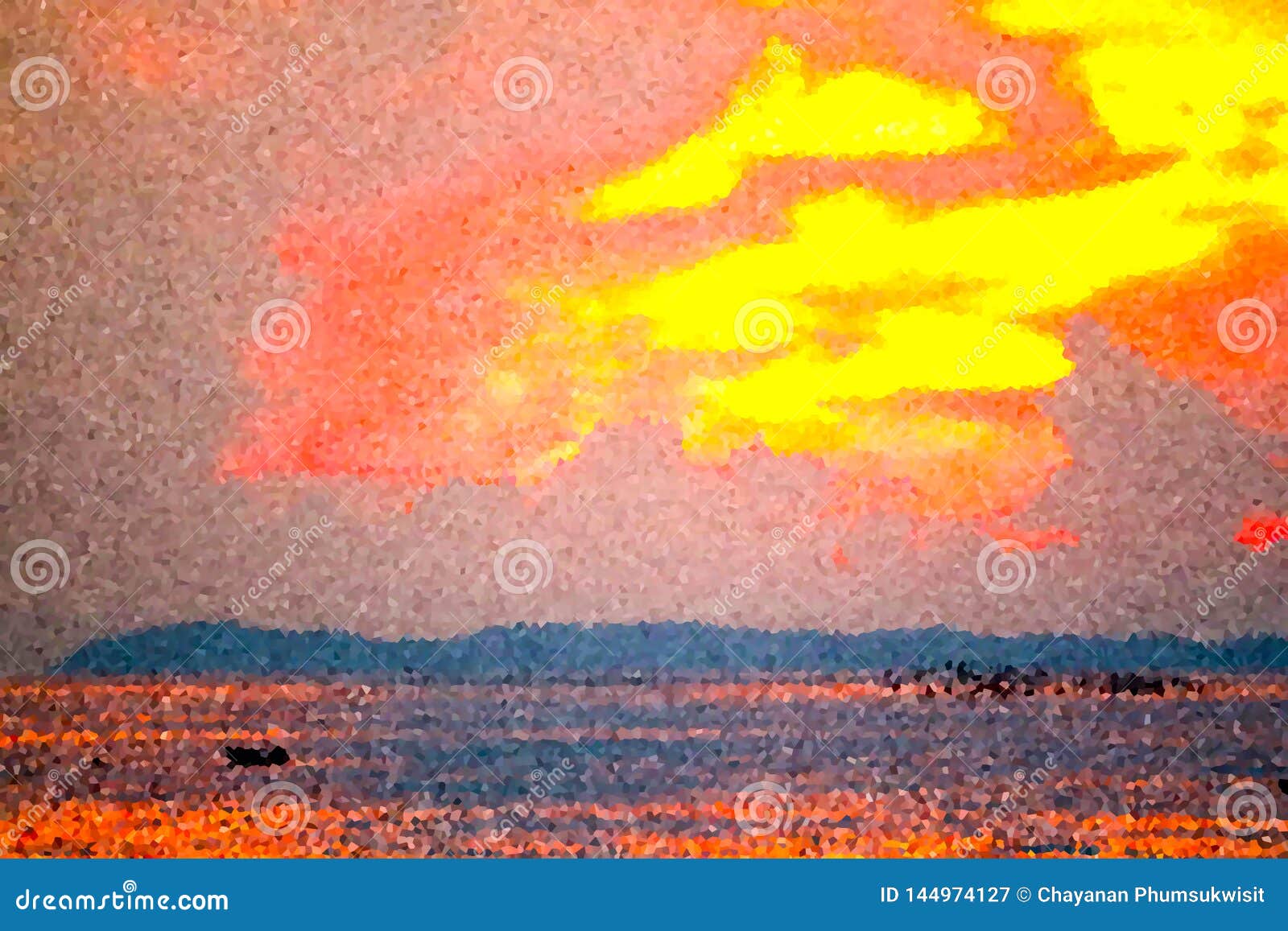 Crystalize Flame Cloud Sunset on Sea Ray Colorful Sky Stock Image ...