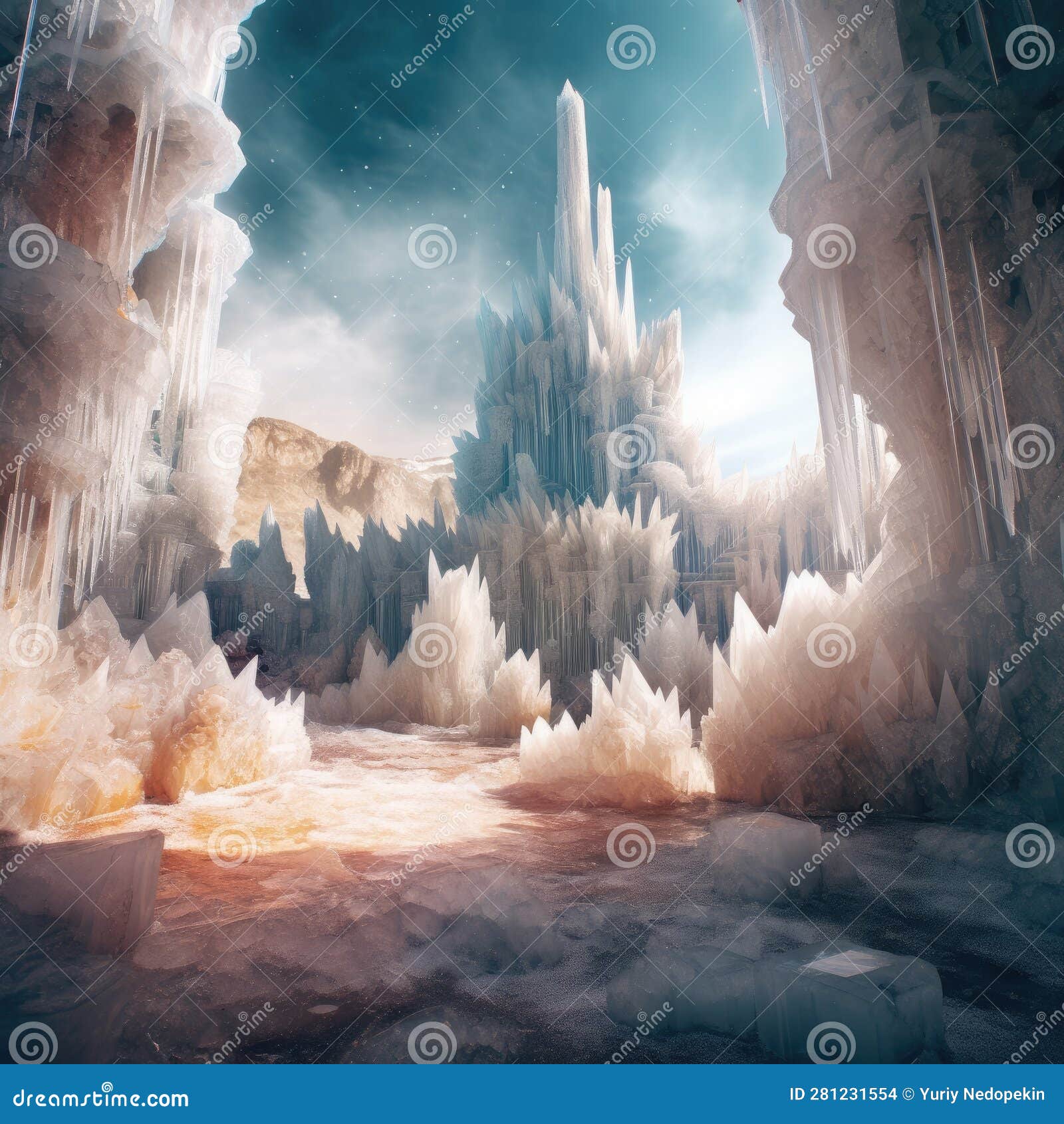 Crystalline Formations Patterns and Delicate Structures. Generative AI ...