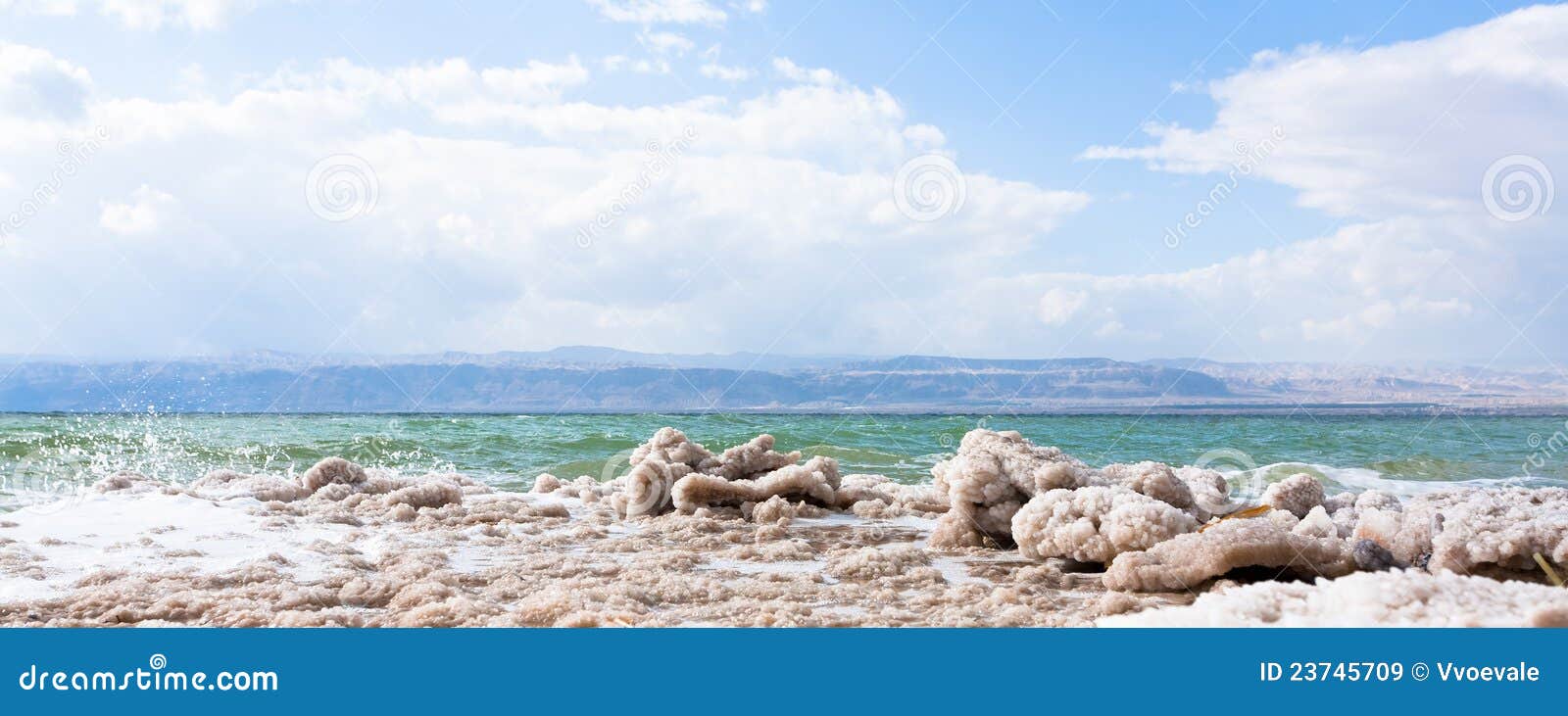 Crystalline Salt on Beach of Dead Sea Stock Image - Image of saline ...