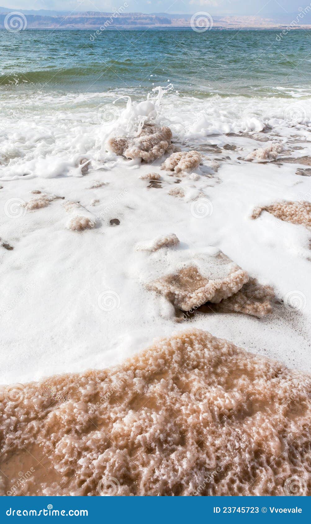 Crystalline Salt on Beach of Dead Sea Stock Image - Image of saline ...