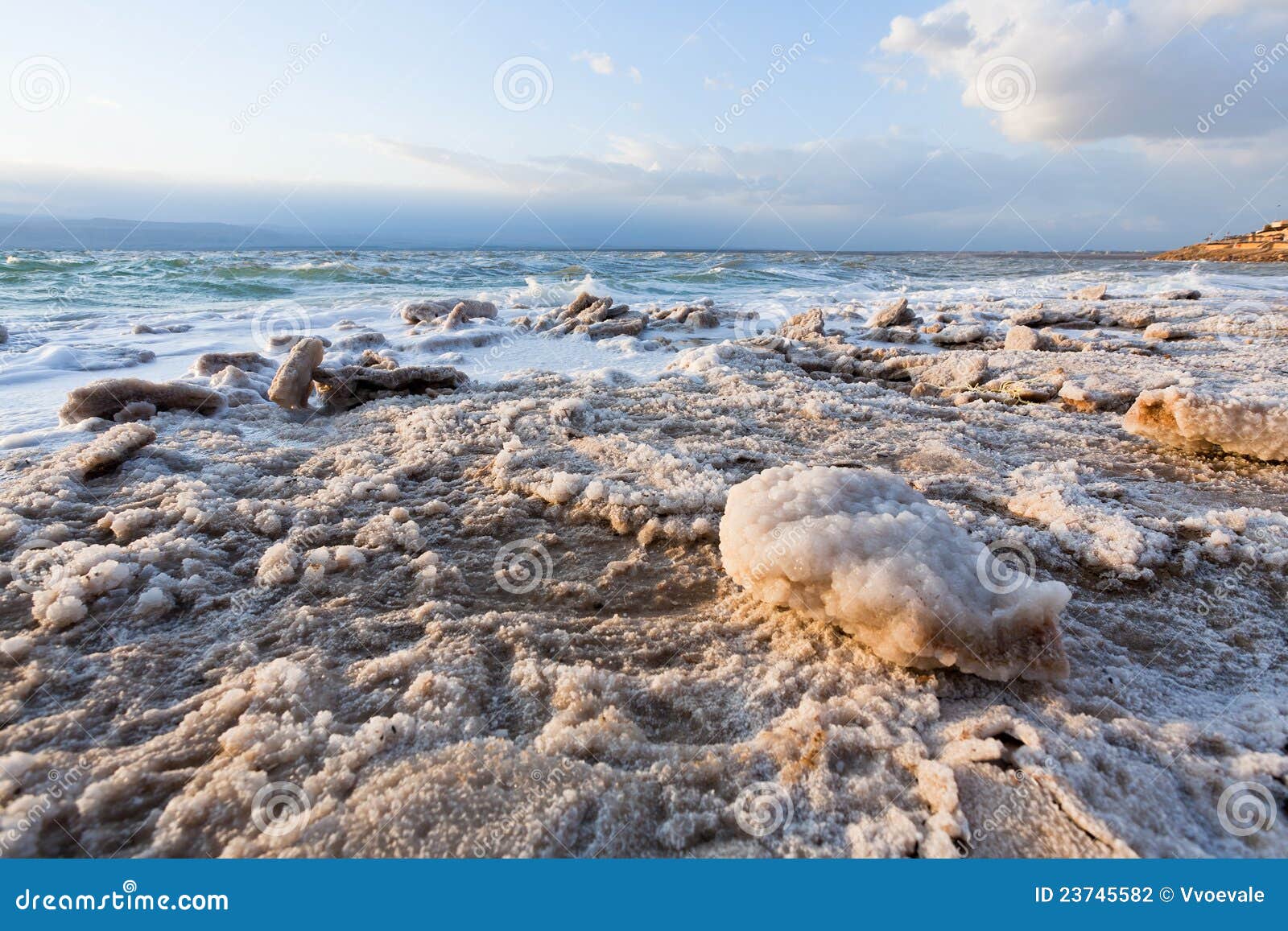 Crystalline Salt on Beach of Dead Sea- 3 Stock Photo - Image of piece ...