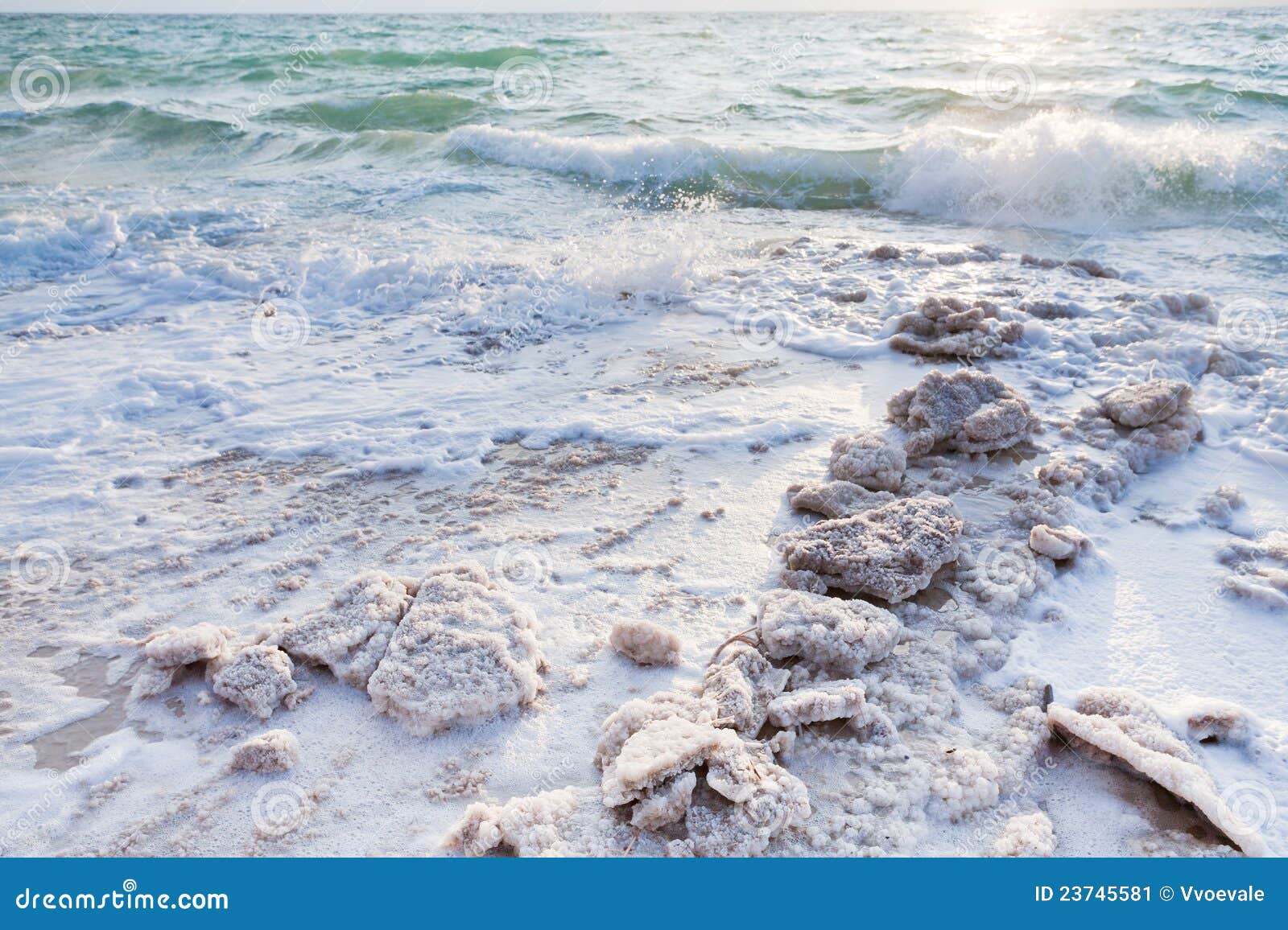 Crystalline Salt On Beach Of Dead Sea Royalty-Free Stock Photo ...