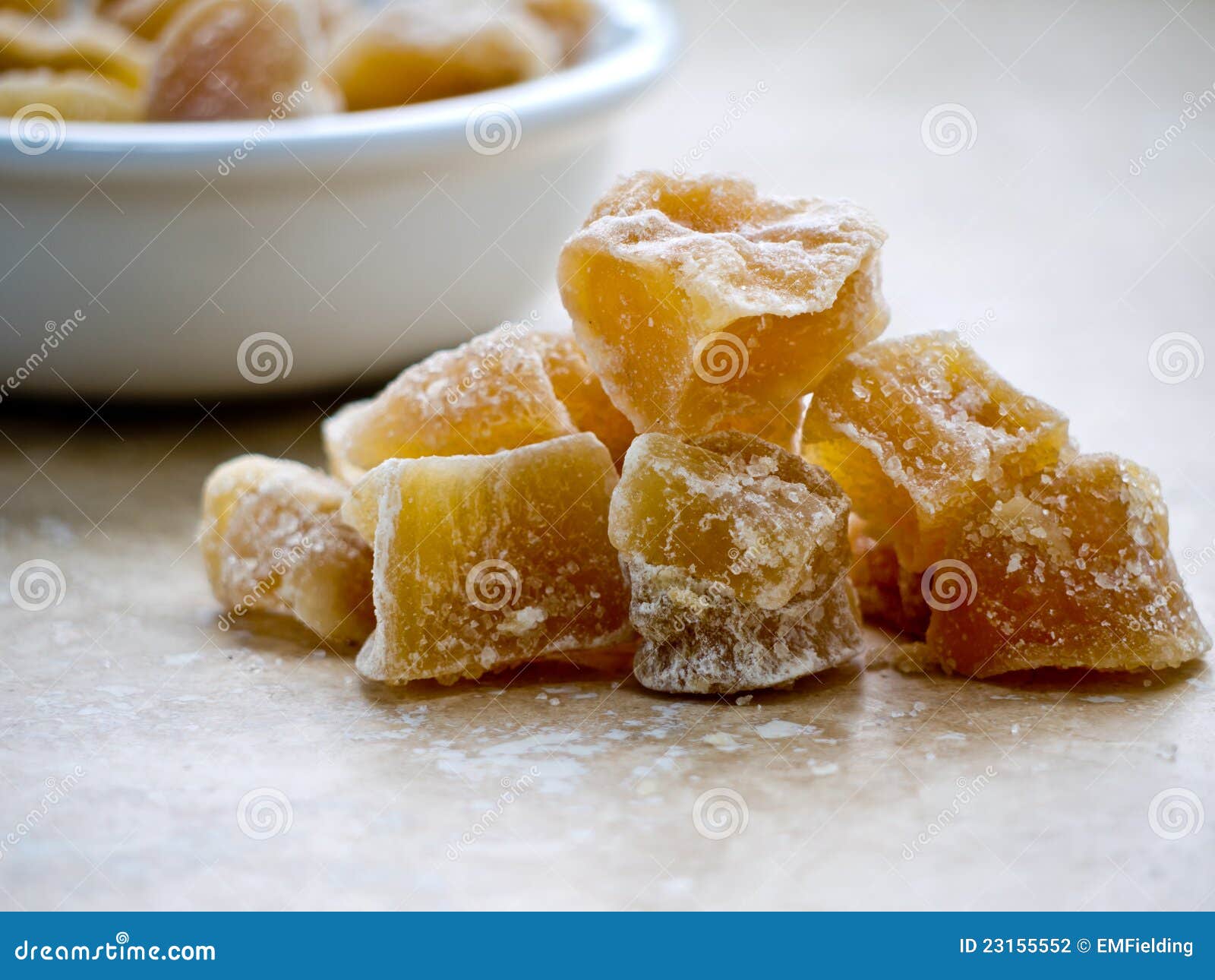 Crystallized or Candied Ginger Stock Photo - Image of ginger, sugared ...
