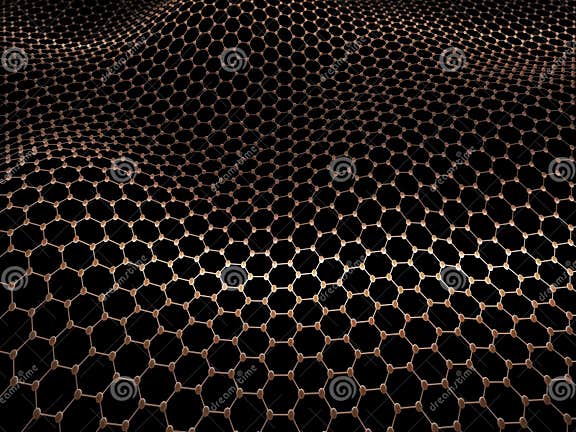 Crystallized Carbon Hexagonal System Stock Illustration - Illustration ...
