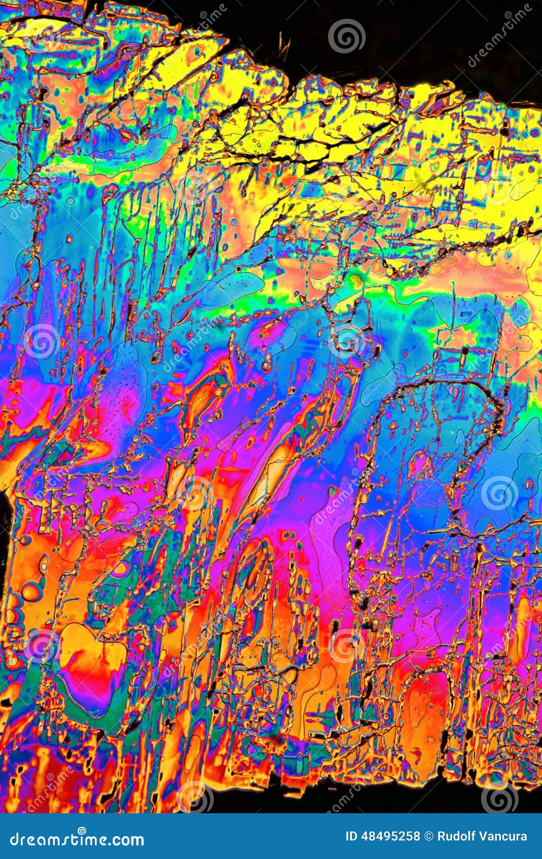 Crystallized Copper Sulfate, in Polarized Light, Stock Photo - Image of ...