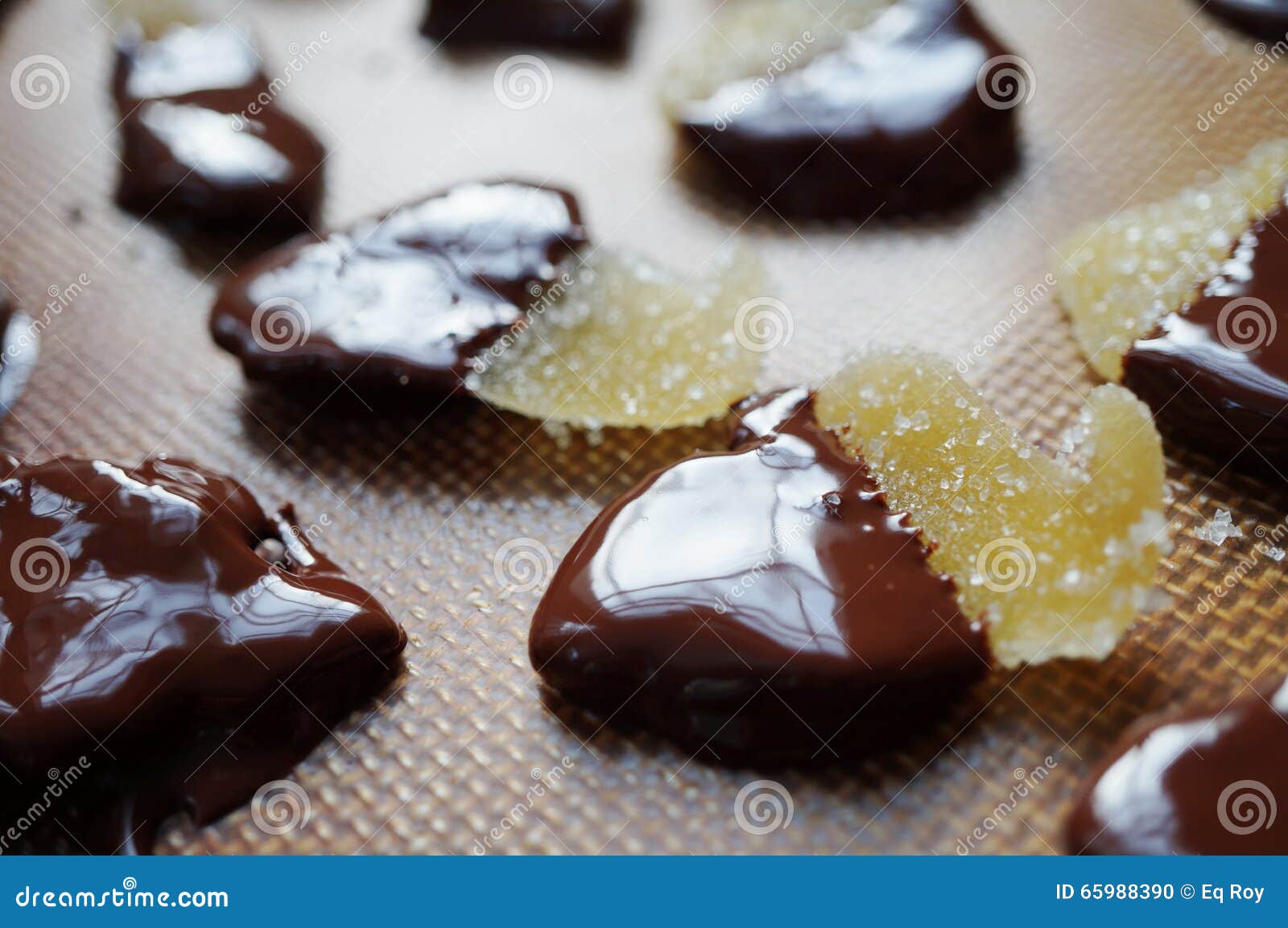 Crystallized Ginger and Dark Chocolate Stock Photo - Image of gourmet ...