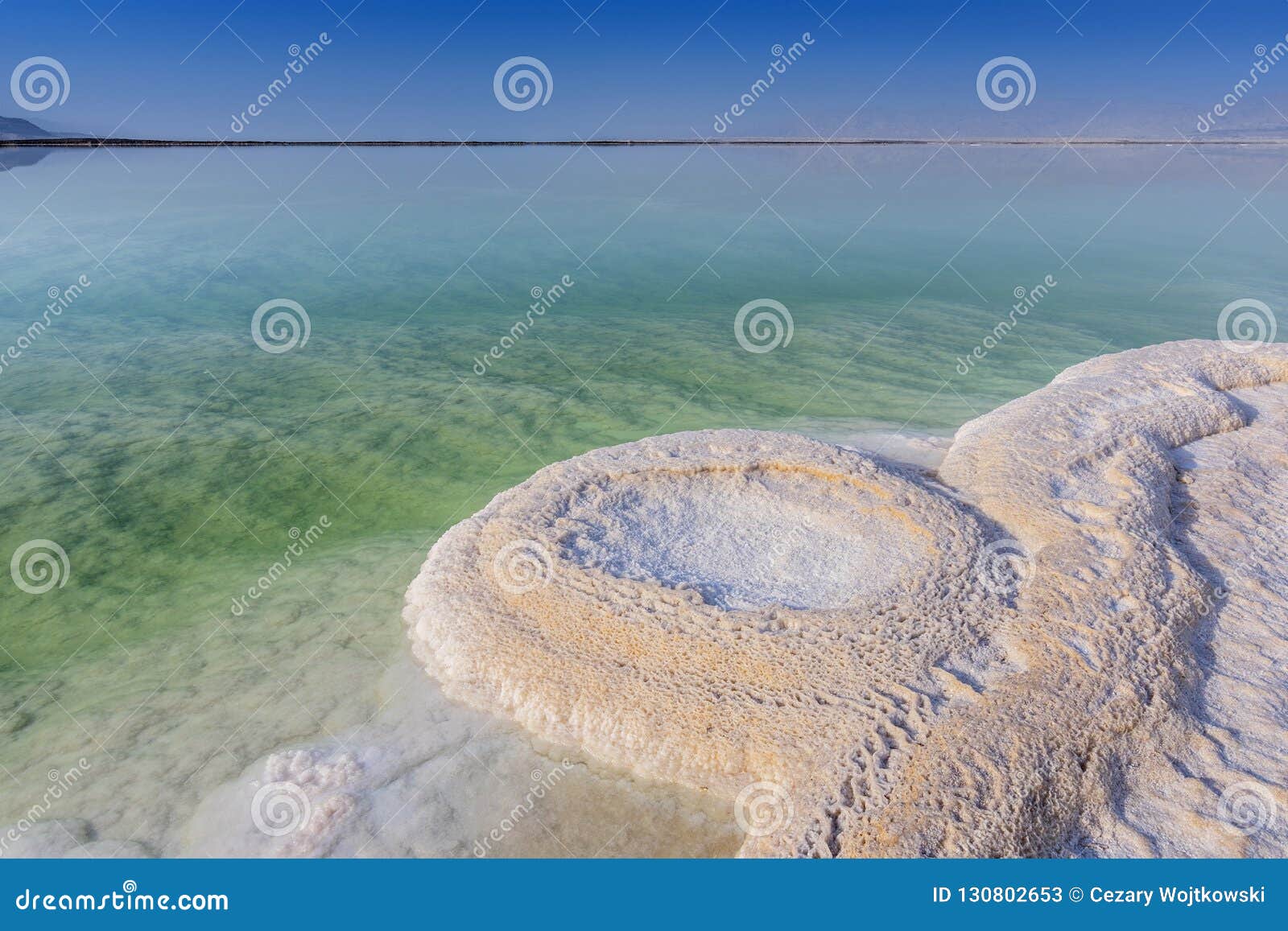 Crystallized Salt Cover the Beach, Dead Sea in Israel. Stock Image ...
