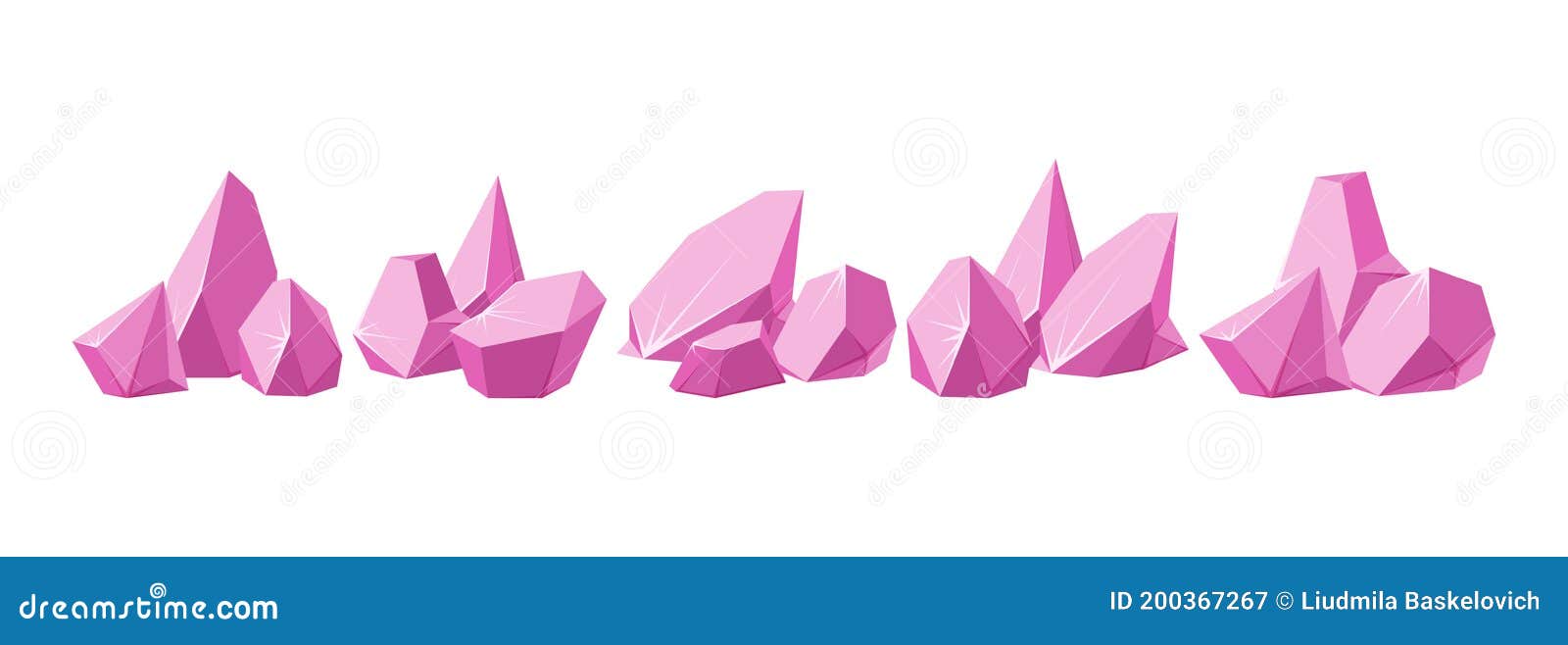 Crystals Broken into Pieces. Big Set of Smashed Ruby Crystals. Broken ...