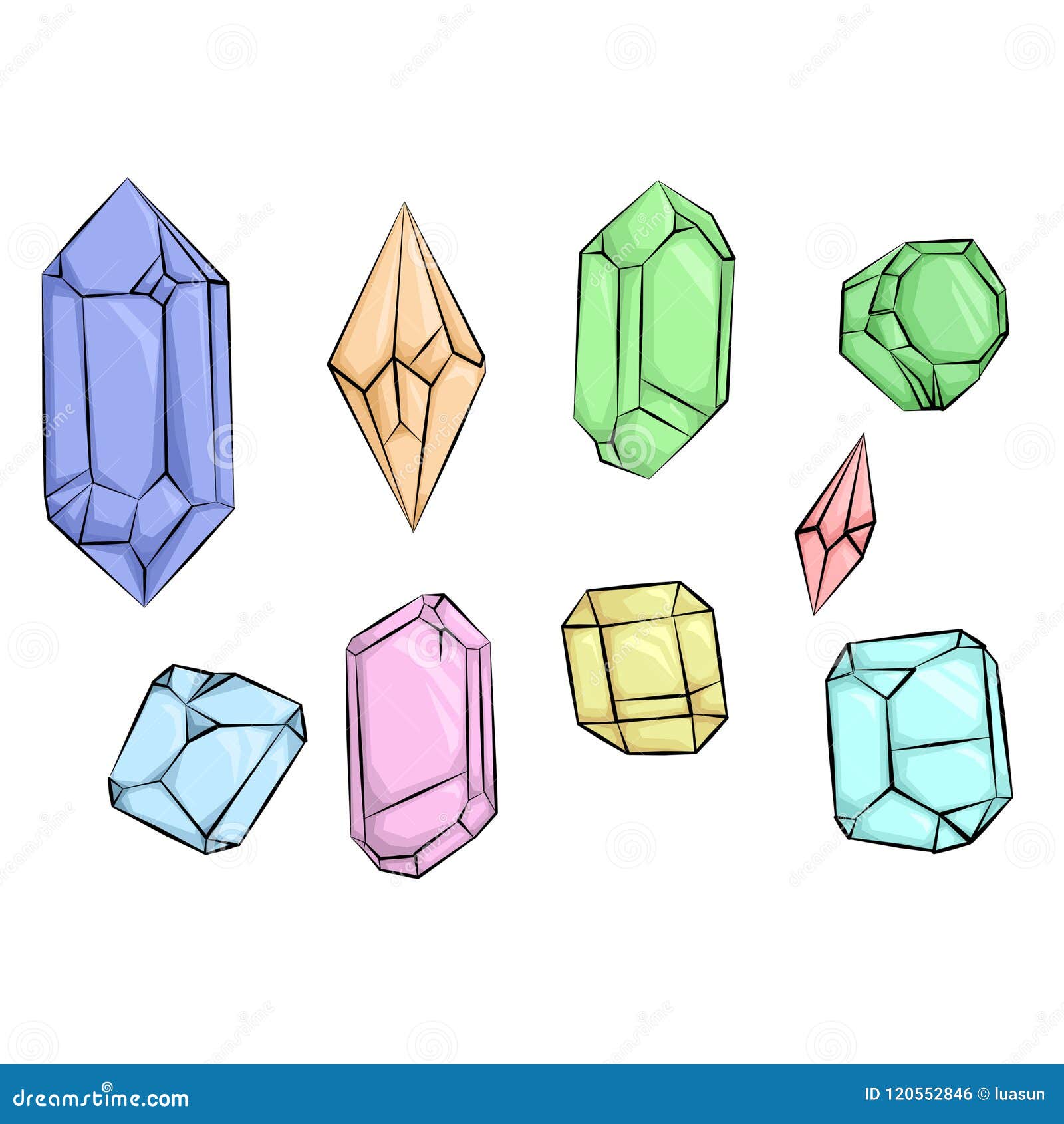 Crystals and Diamonds stock illustration. Illustration of cutout ...