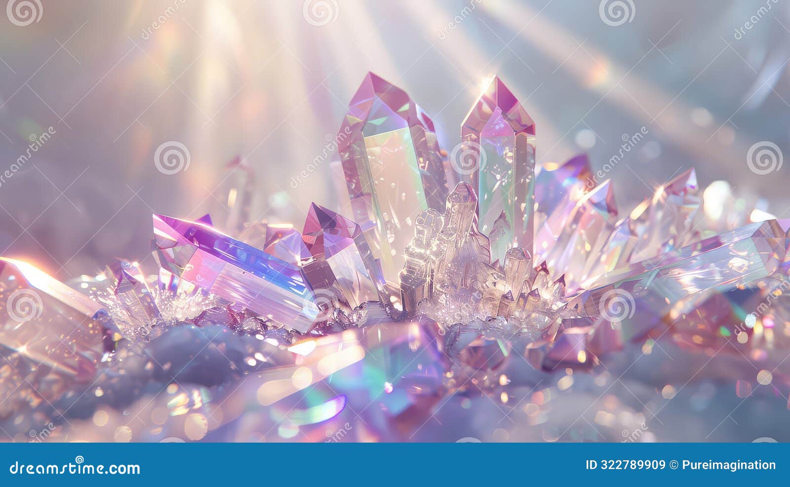 Crystals in Digital Artwork Reflect Light with a Captivating Rainbow ...