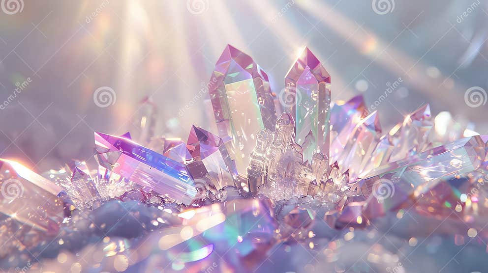 Crystals in Digital Artwork Reflect Light with a Captivating Rainbow ...