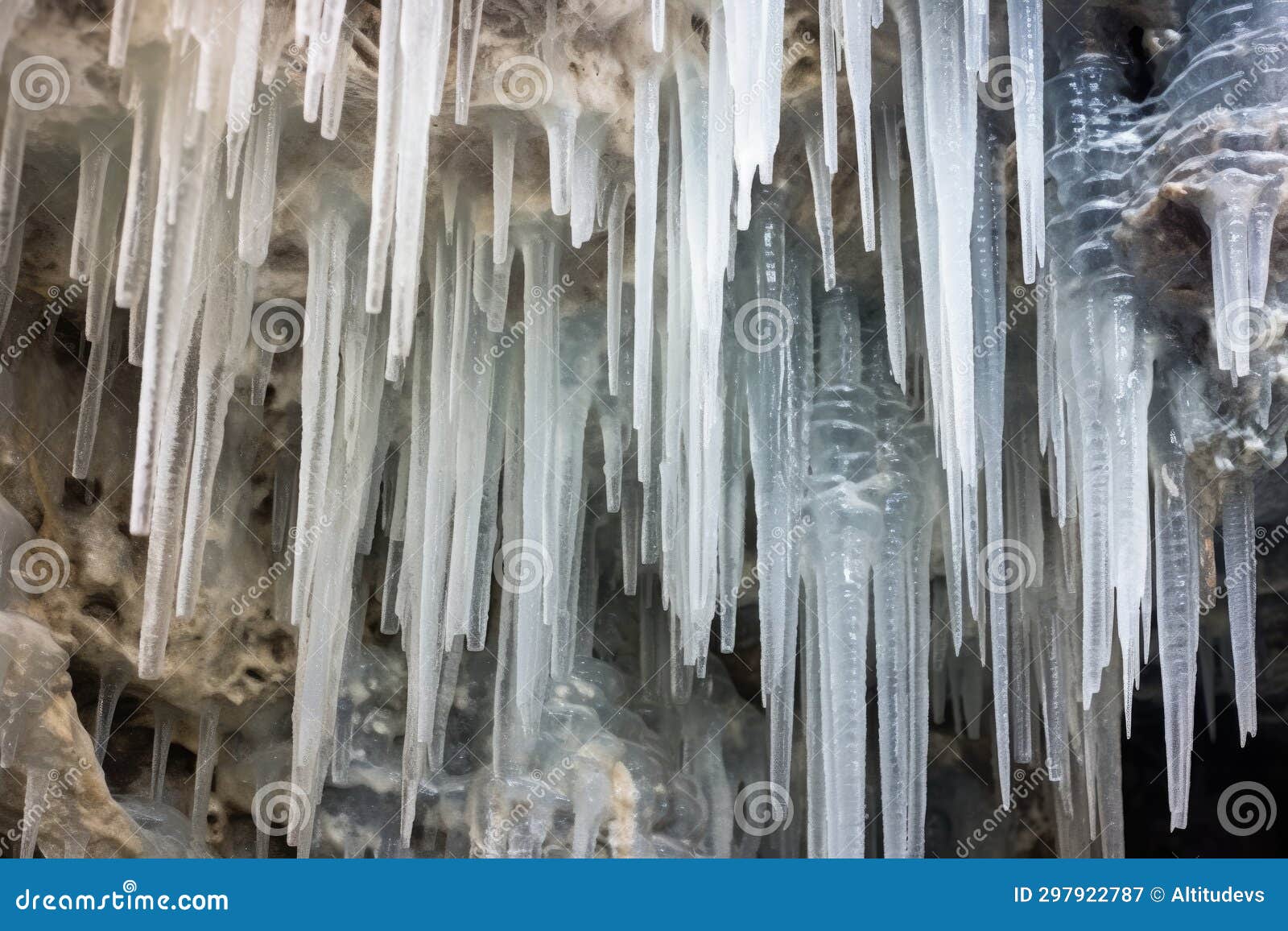 Crystals Formations in a Cave Canyon Wall Stock Image - Image of cave ...