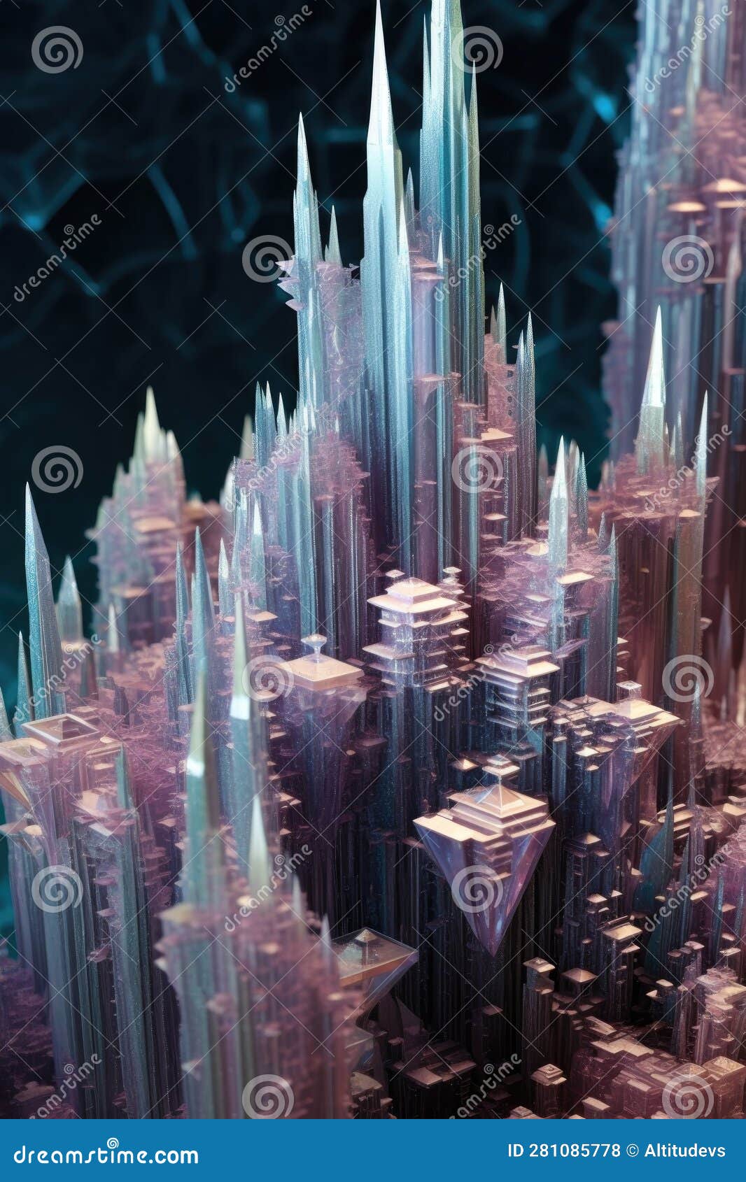 Crystals Forming Intricate Structures Stock Illustration - Illustration ...