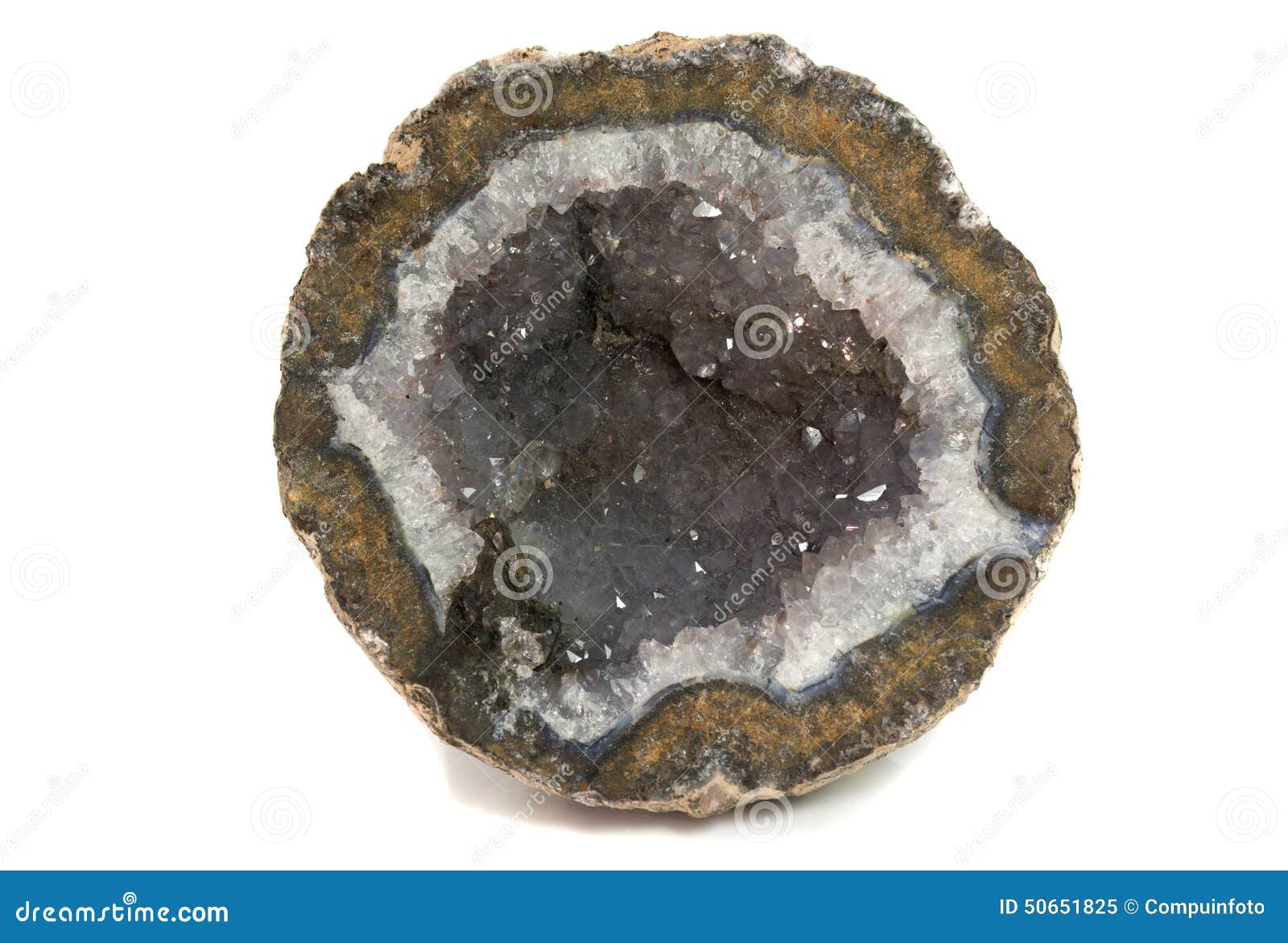 Crystals in Gem Stone Geode Stock Image - Image of halves, geologic ...