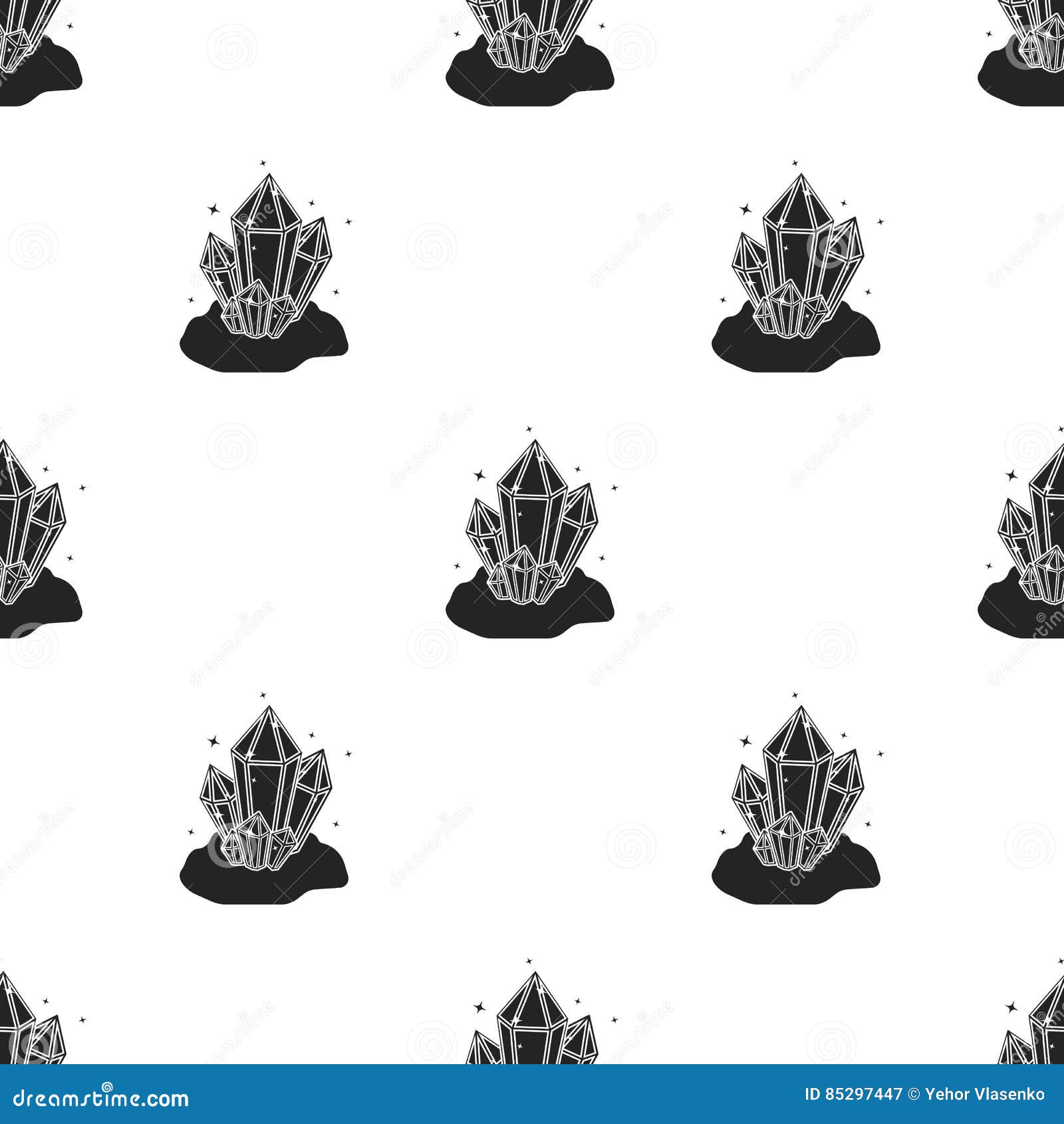 Crystals Icon in Black Style Isolated on White Background. Mine Pattern ...
