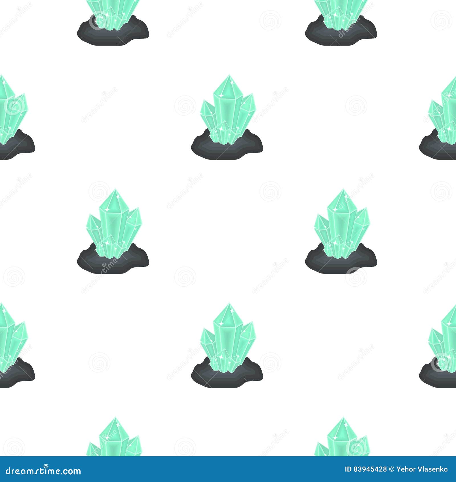 Crystals Icon in Cartoon Style on White Background. Mine Pattern Stock ...