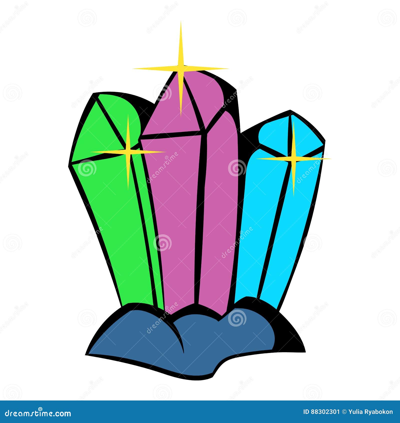 Crystals Icon, Icon Cartoon Stock Vector - Illustration of orange ...