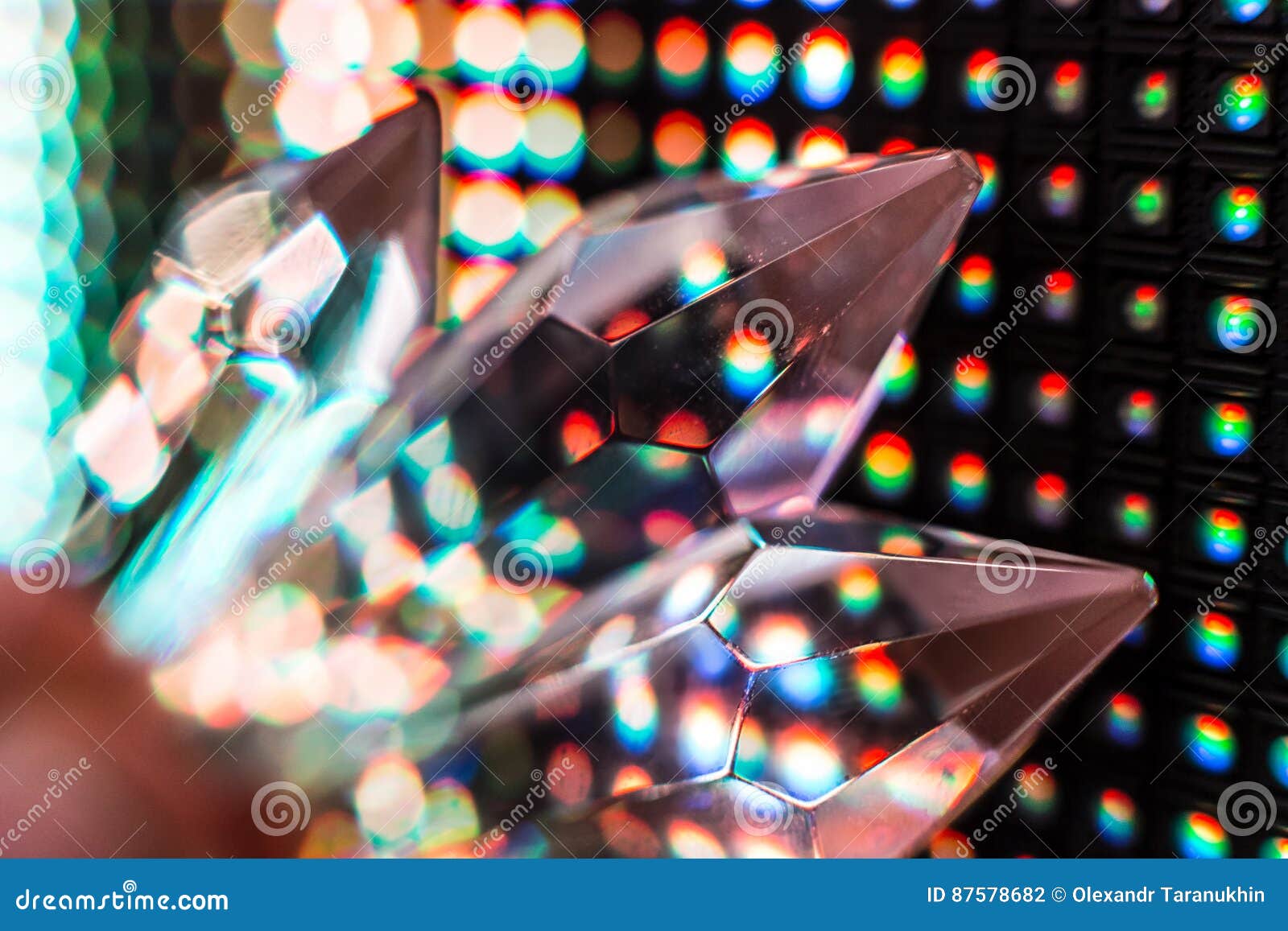 Crystals on the LED Wall Background Stock Photo - Image of glass, bulb ...
