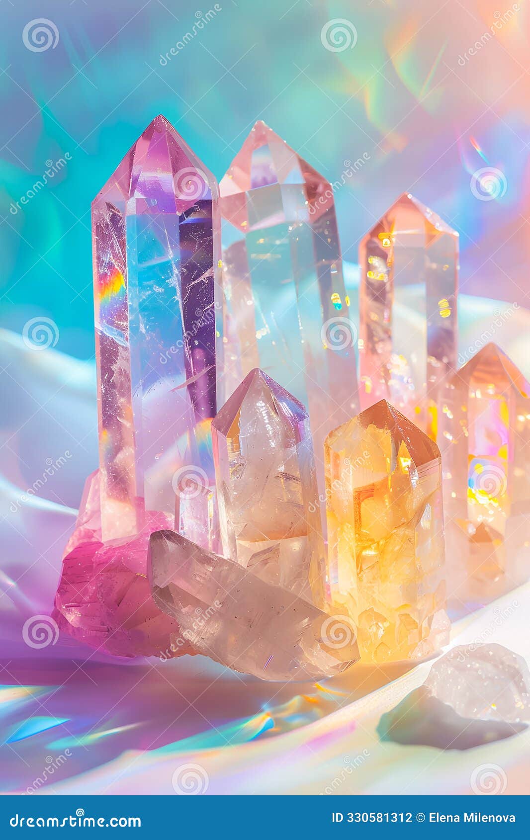 Crystals on Pastel Background Stock Photo - Image of spiritual ...