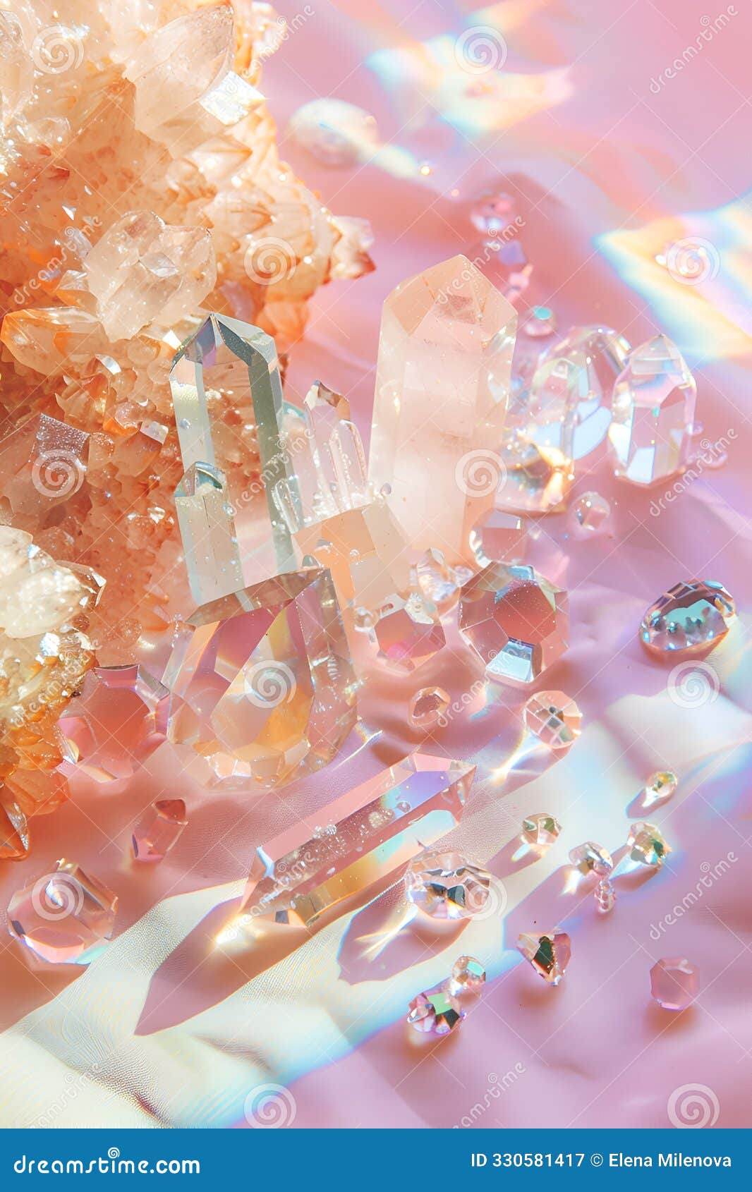 Crystals on Pastel Background Stock Image - Image of radiant, energy ...