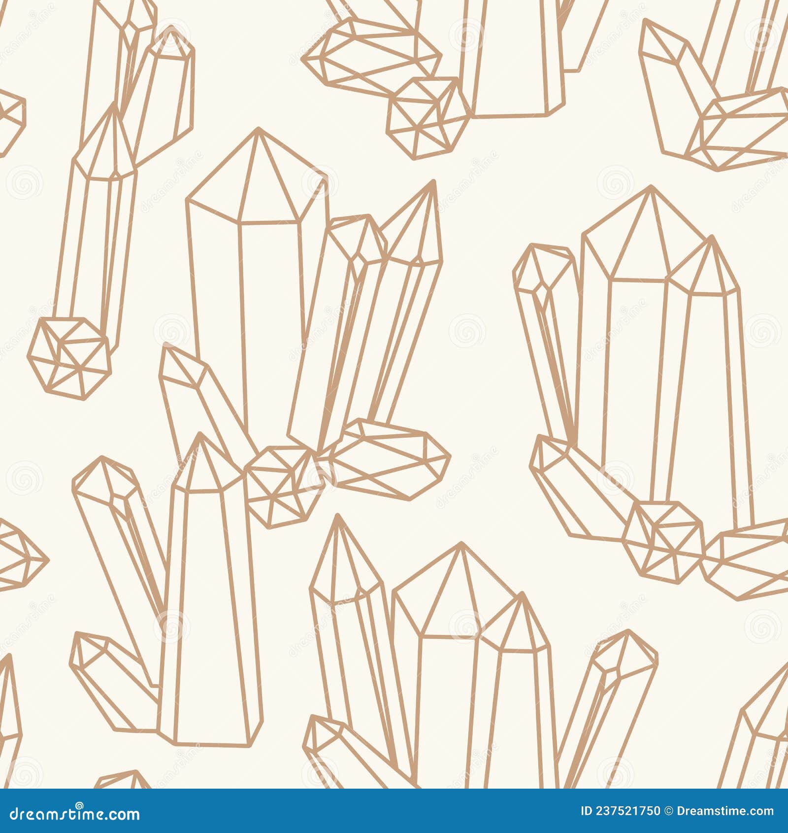 Crystals Pattern Repeat, Modern Boho Tarot Inspired Illustrations Stock ...