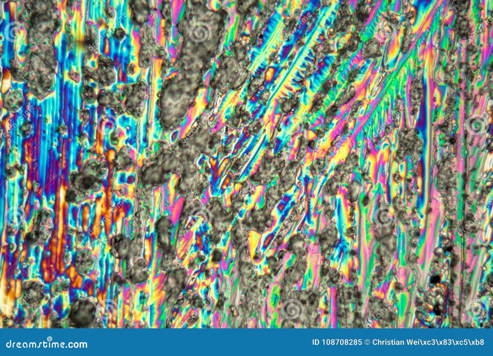 Crystals of Potassium Nitrate Under the Microscope Stock Image - Image ...