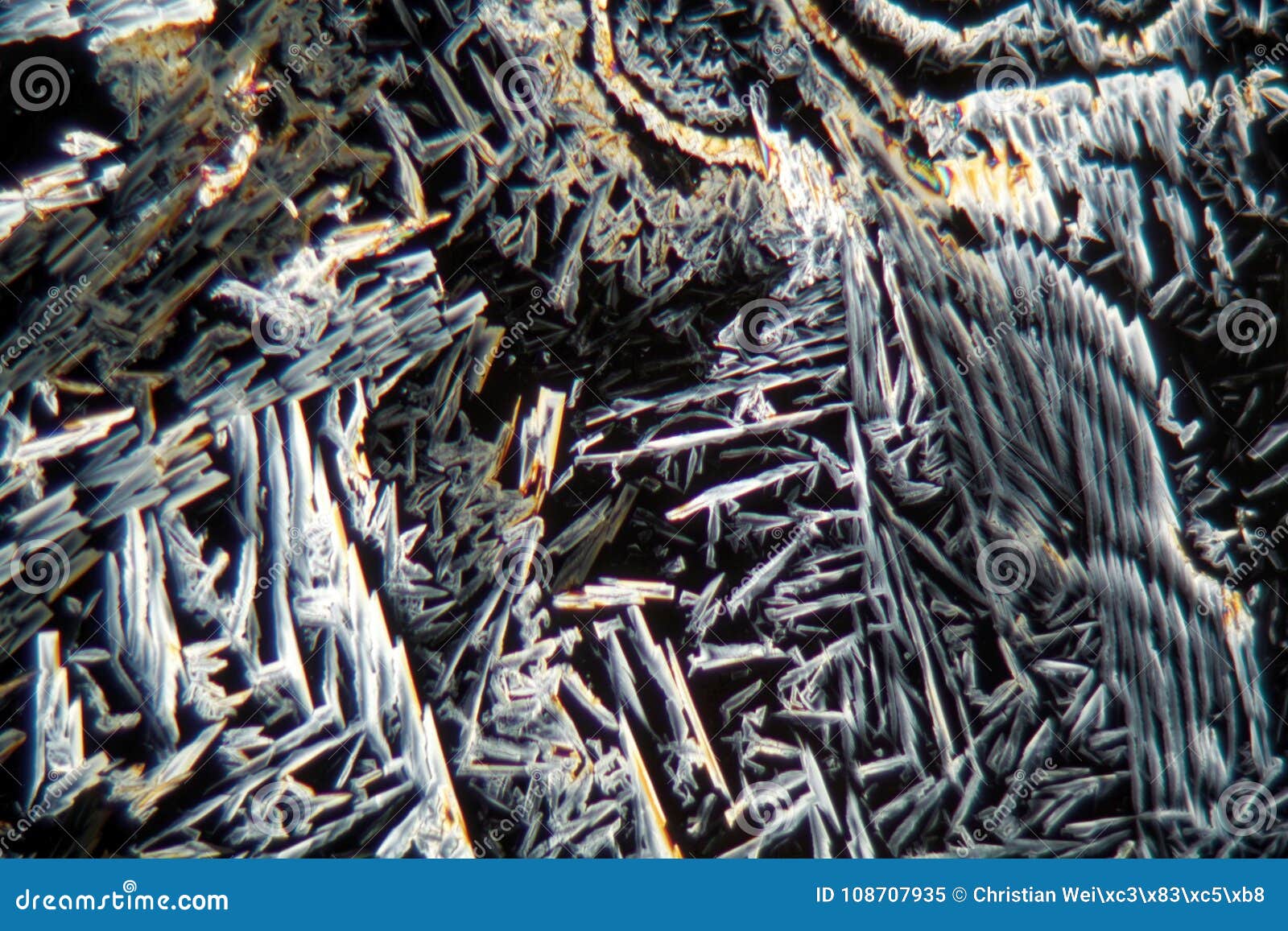 Crystals of Potassium Nitrate Under the Microscope Stock Image - Image ...
