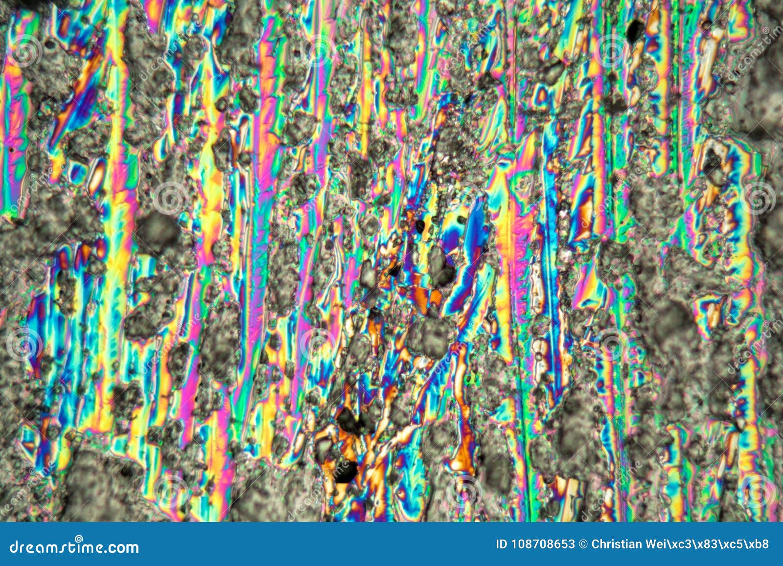 Crystals of Potassium Nitrate Under the Microscope Stock Image - Image ...