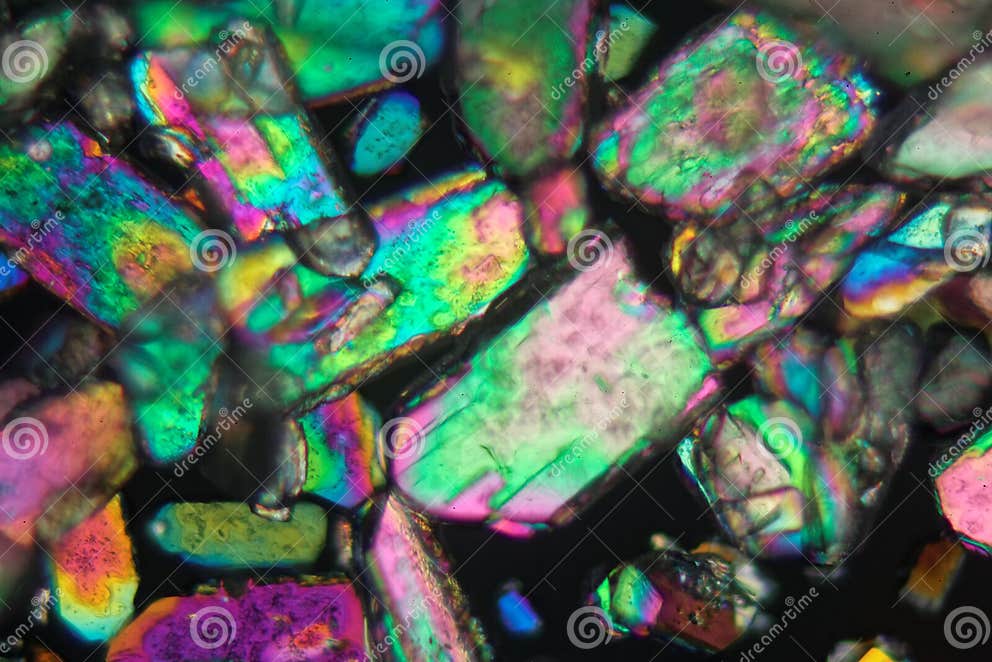 Crystals of Sodium Borate Under the Microscope Stock Image - Image of ...