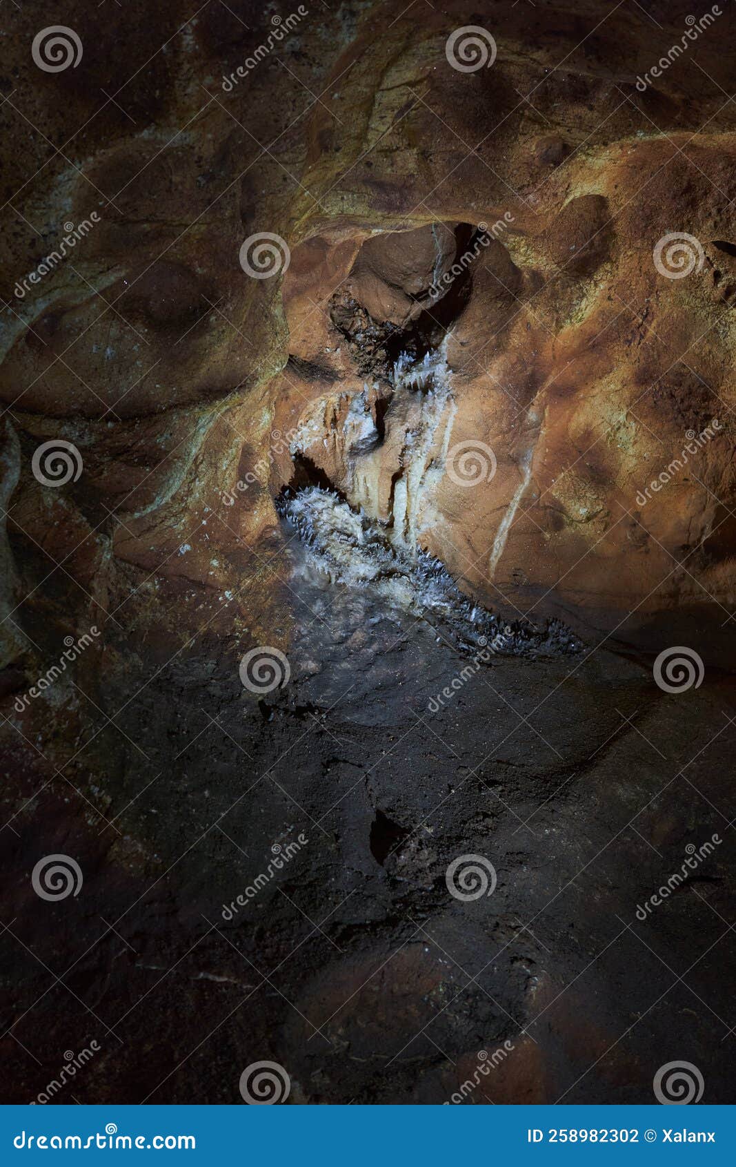 Crystals on Speleothemes in a Cave Stock Photo - Image of crystals ...