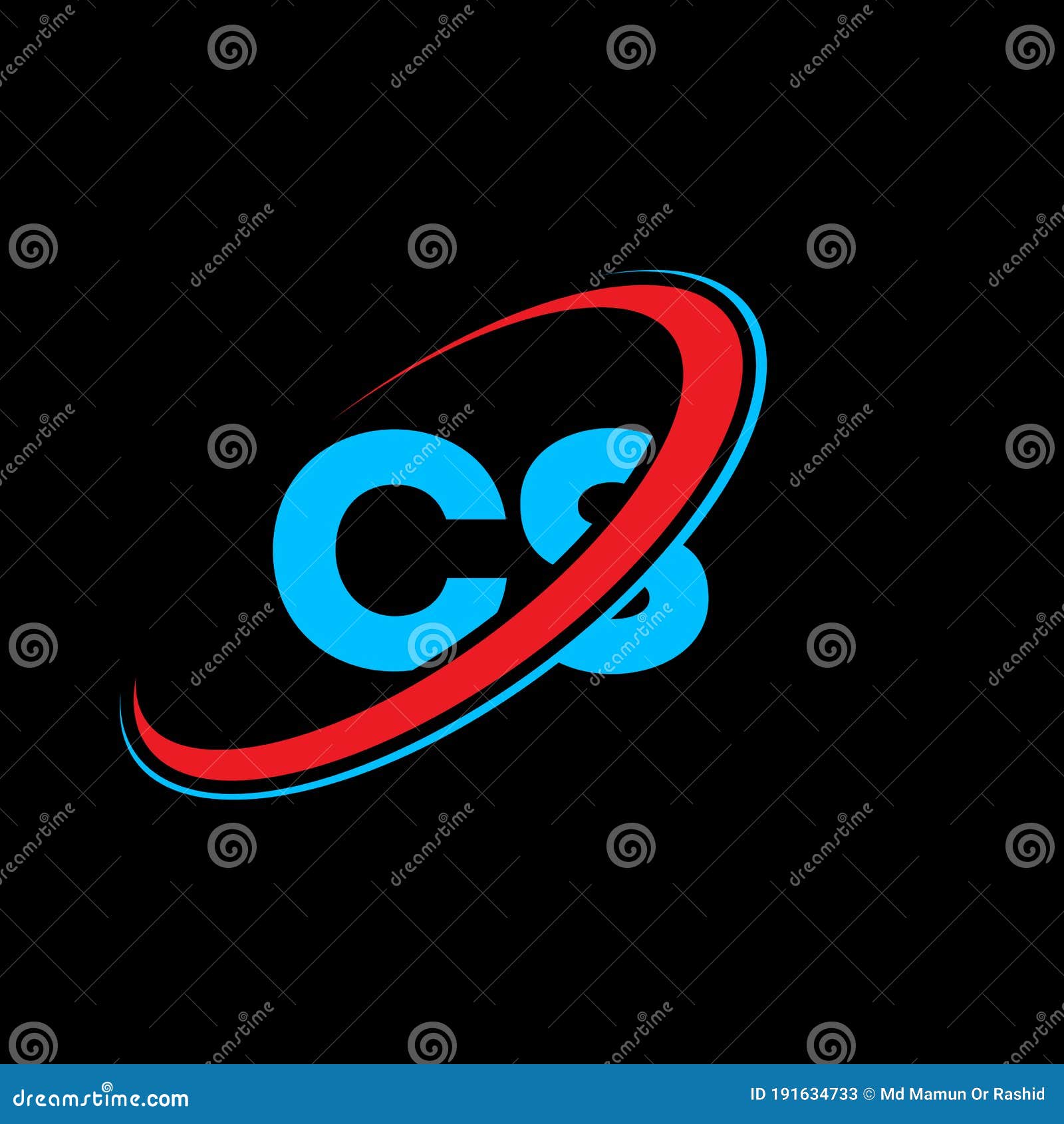 CS C S Letter Logo Design. Initial Letter CS Linked Circle Uppercase ...