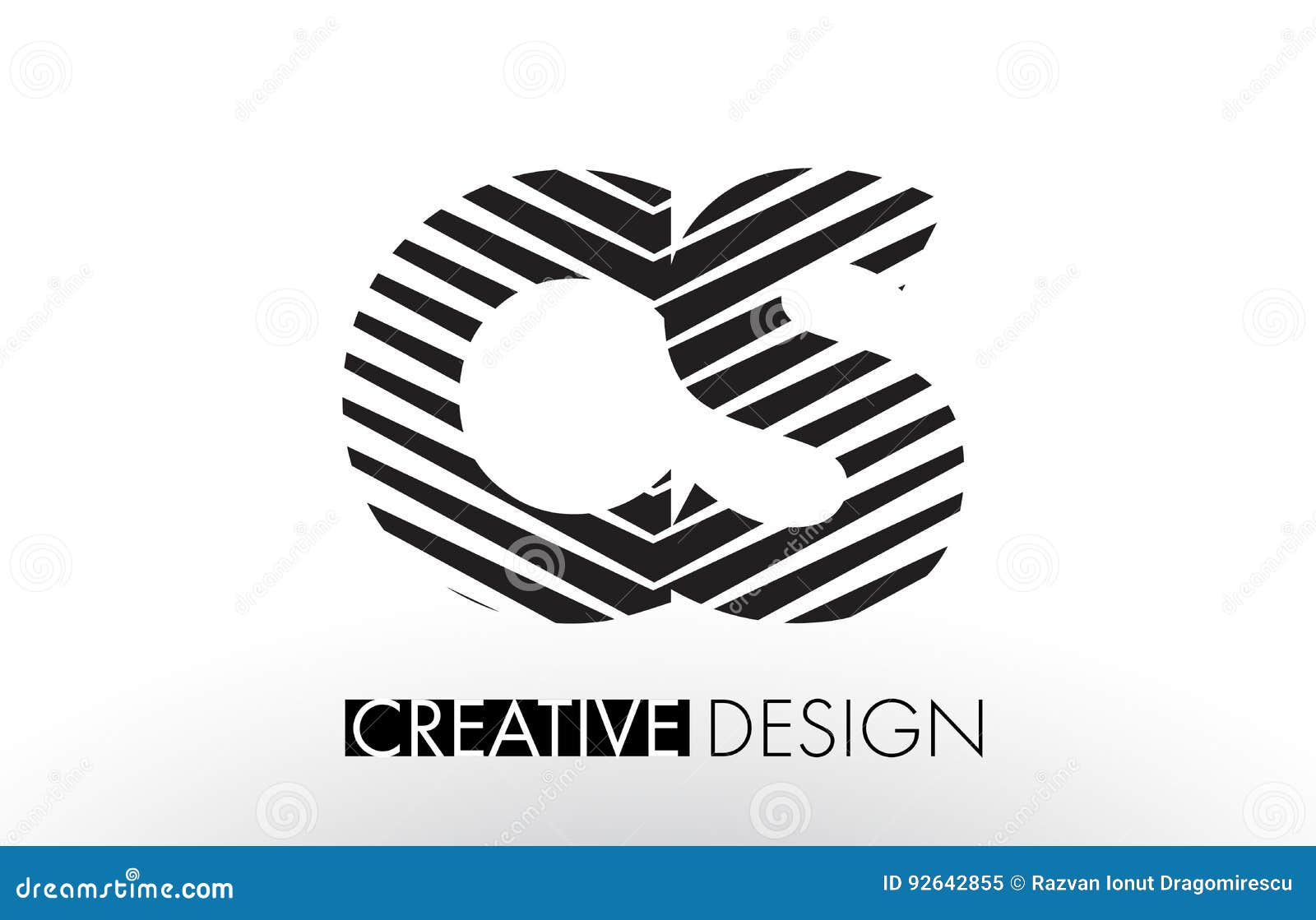 CS C S Lines Letter Design with Creative Elegant Zebra Stock Vector ...