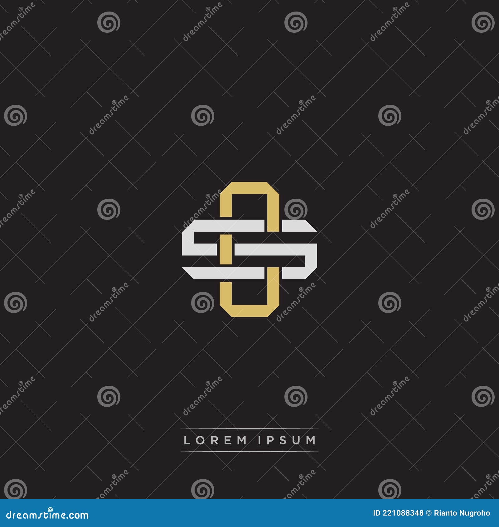 CS Initial Letter Overlapping Interlock Logo Monogram Line Art Style ...