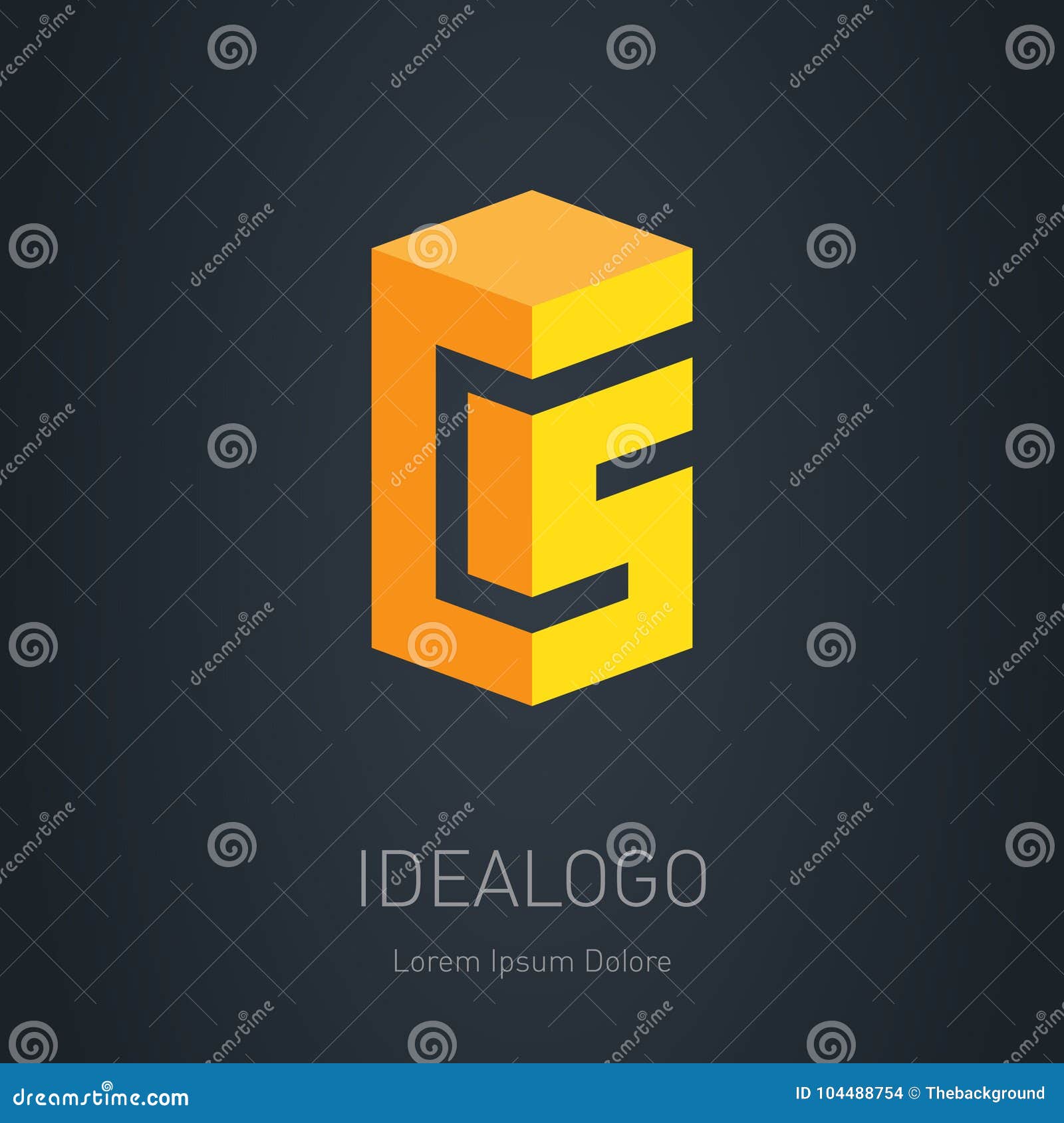 CS Initial Logo. C and 5 - Vector Design Element or 3d Icon Stock ...